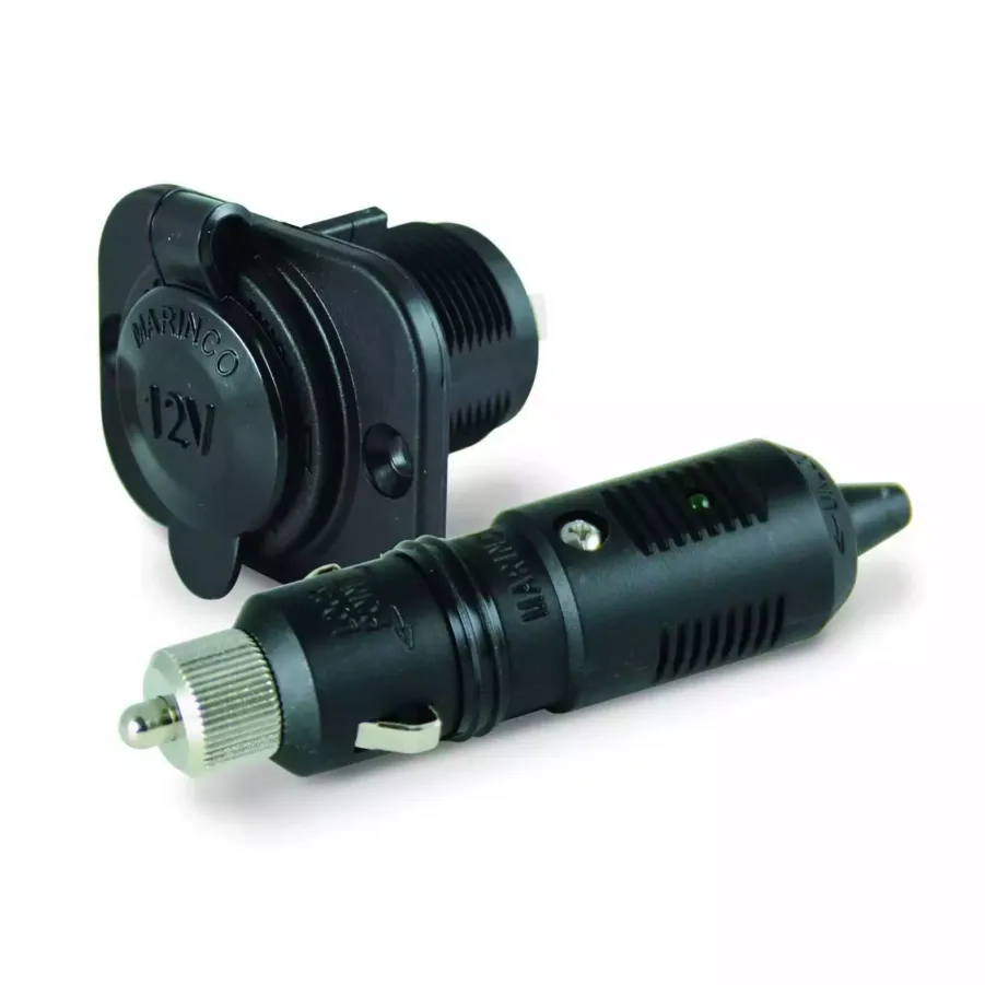 Marinco 12VPK SeaLink Deluxe 12VDC Receptacle & Plug W/ Watertight Cap ...