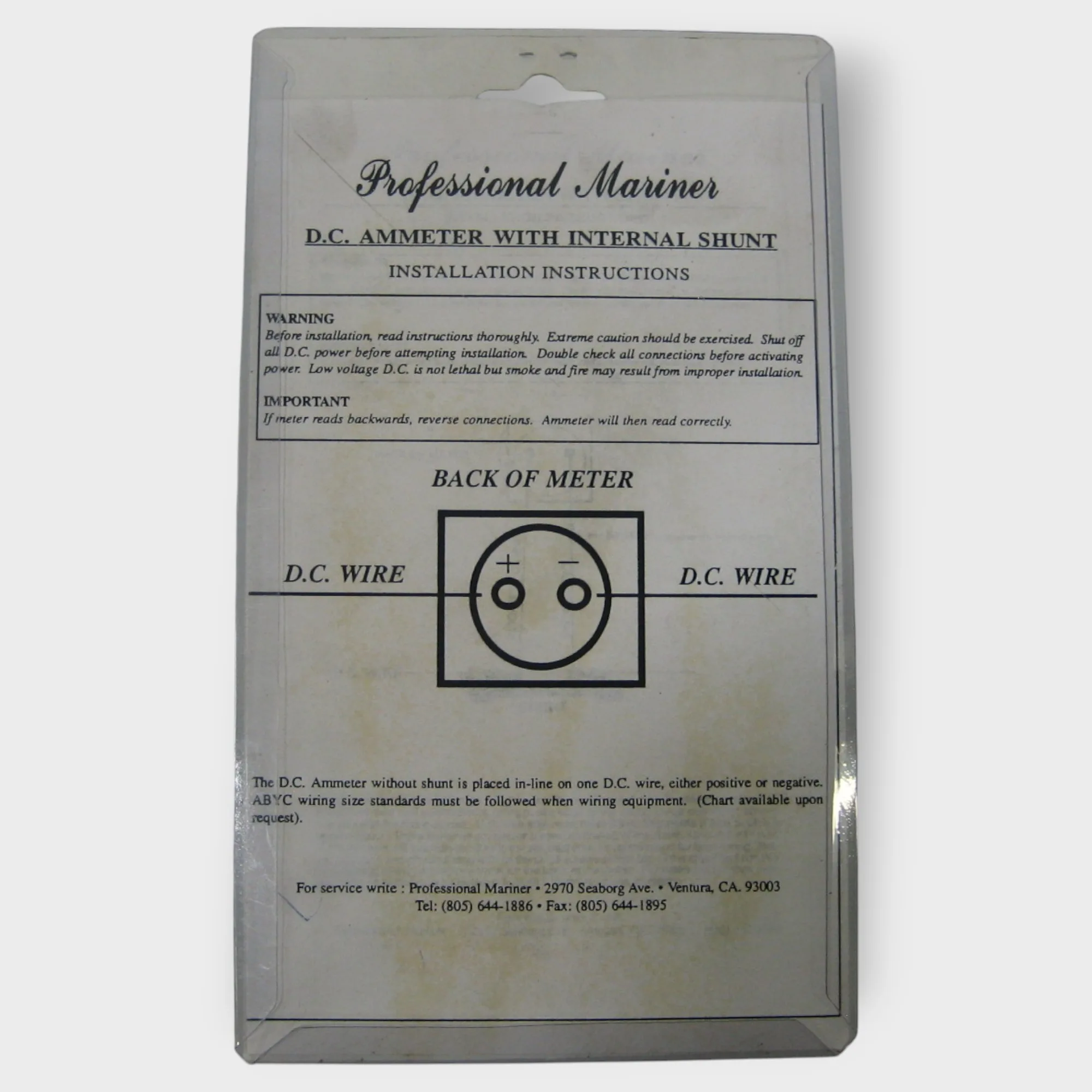 Professional Mariner 80005 DC Ammeter 0-40 Amps With Internal Shunt ...