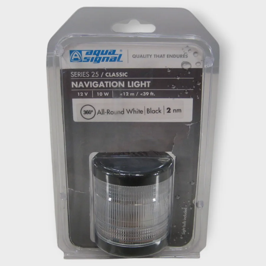 Aqua Signal 25000-7 White AllRound Navigation Light Series 25 12V/10W ...