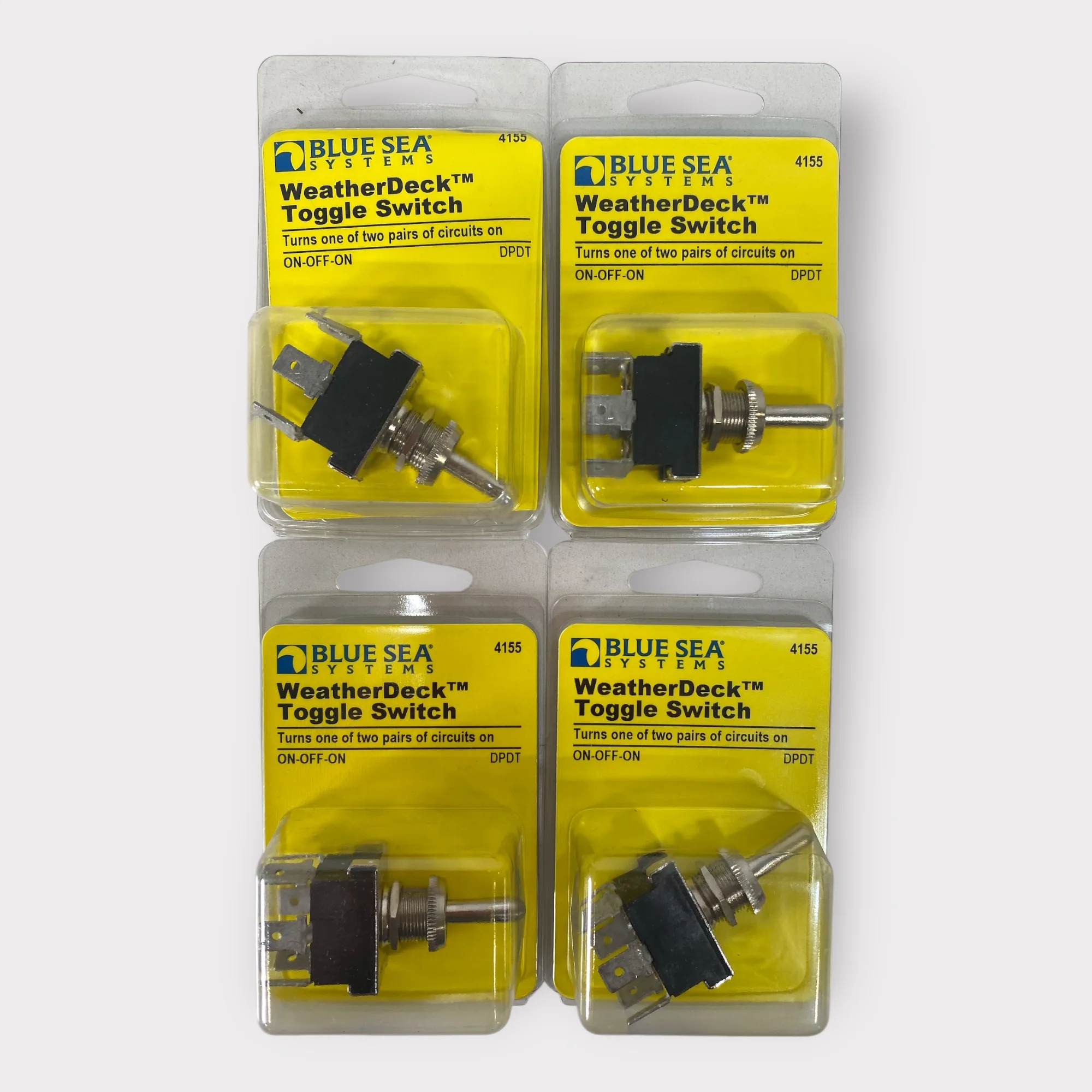 Blue Sea Systems 4155 WeatherDeck Toggle Switch DPDT ON-OFF-ON **Lot of ...