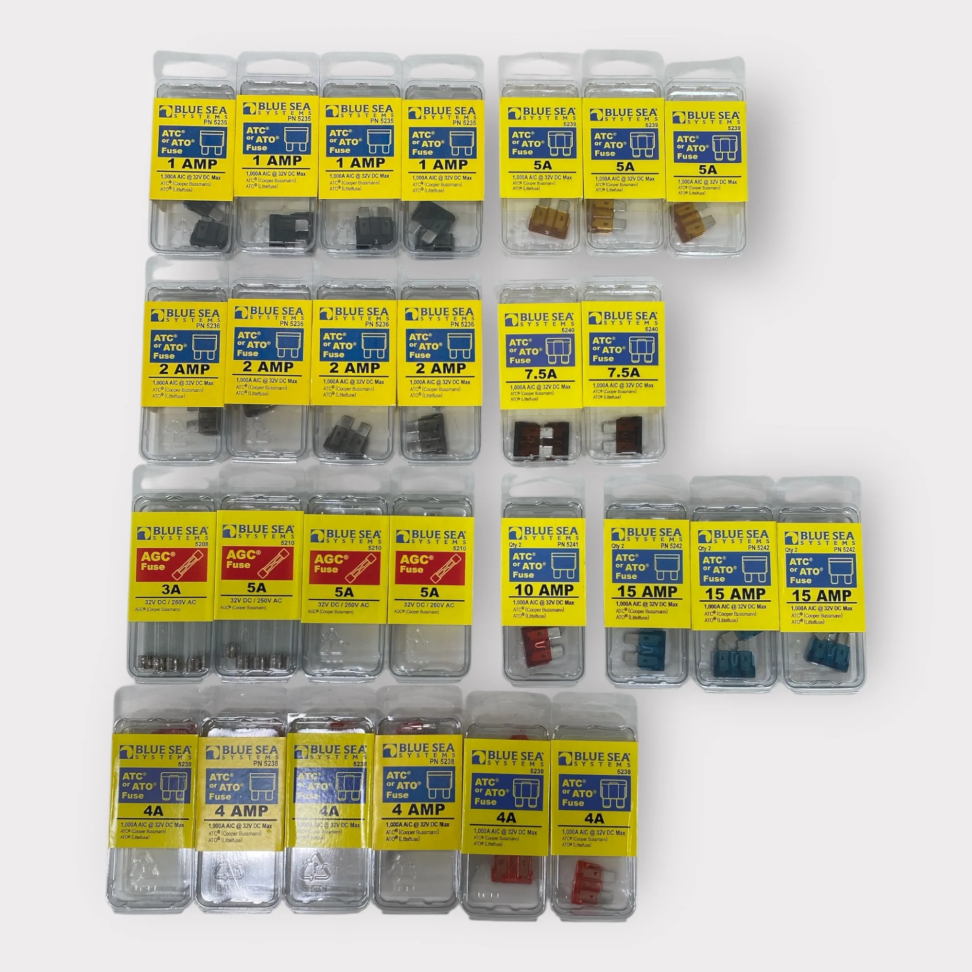 Blue Sea Systems Variety Lot Of AGC & ATC/ATO Fuses **Lot Of 66 Pieces ...