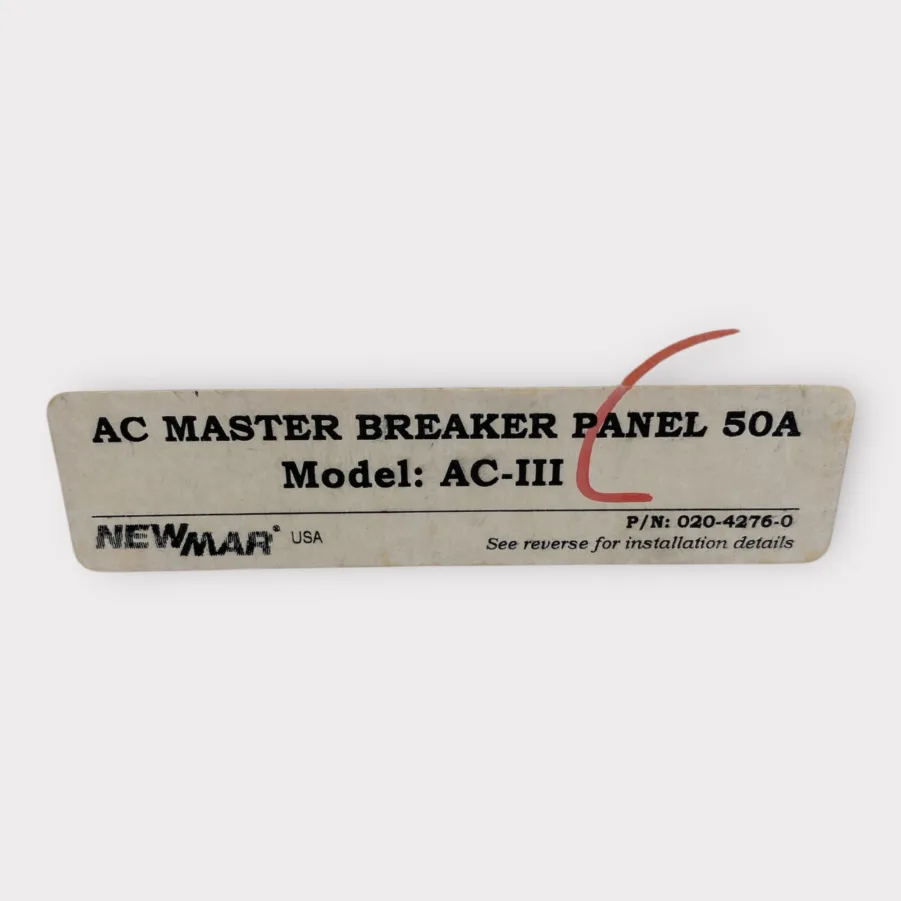 Newmar AC-III 020-4276-0 Marine Boat 3 Pole 50 Amp AC Master Breaker ...