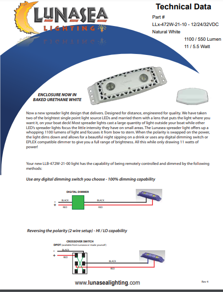 Lunasea LLB-472W-21-10 High Intensity Outdoor LED Spreader Light ...