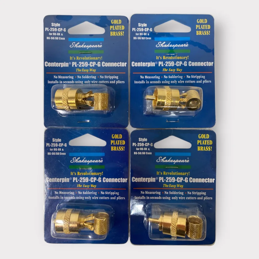 Shakespeare PL-259-CP-G VHF Connector For RG-8X/ RG-58 AU Coax Cable ...