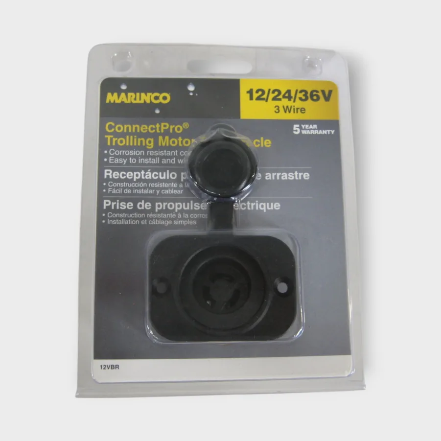 Marinco 12VBR ConnectPro Trolling Motor Receptacle 3 Wire 12/24/36V NEW ...