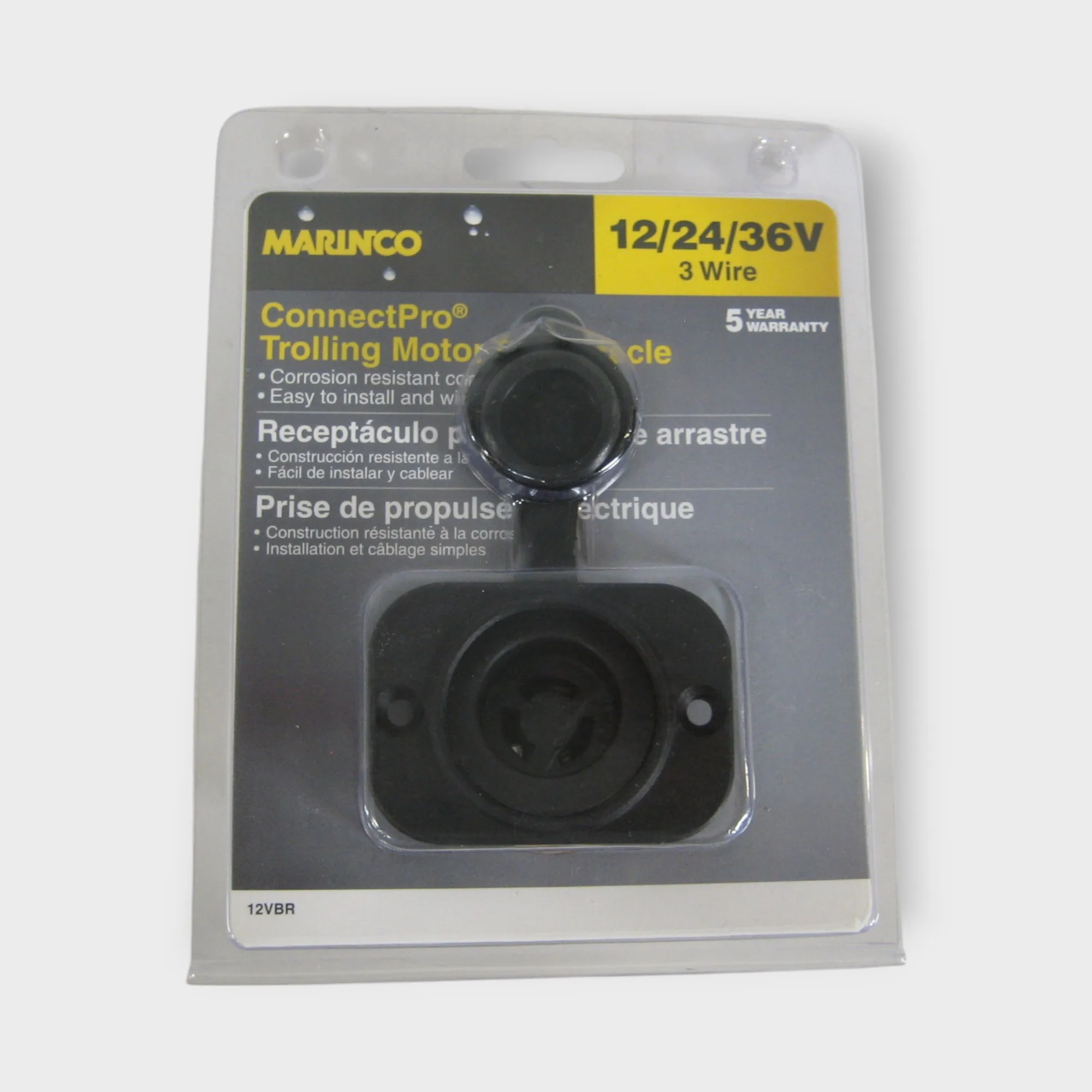 Marinco 12VBR ConnectPro Trolling Motor Receptacle 3 Wire 12/24/36V NEW ...