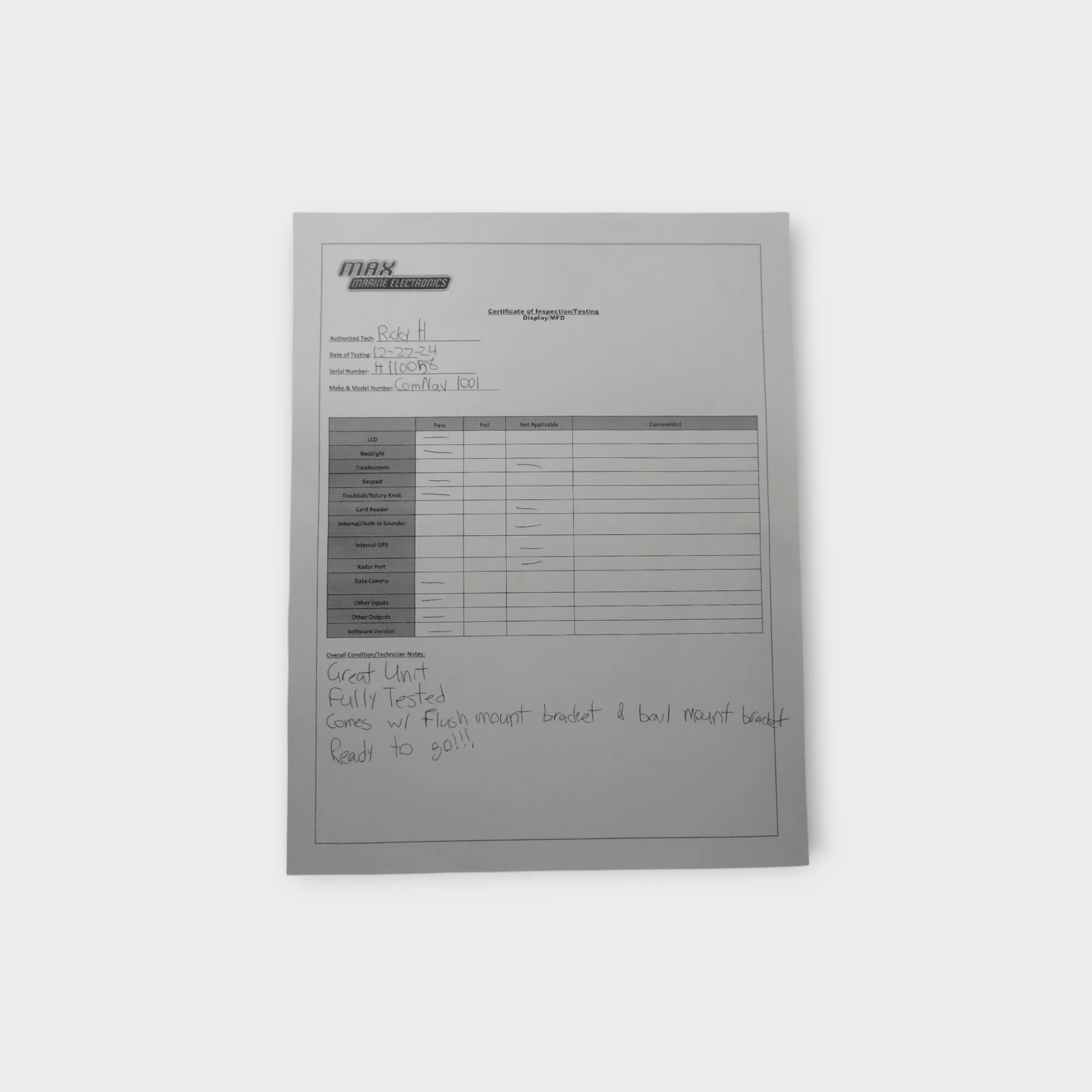 ComNav Marine Autopilot Control Head 1001 Tested Good Cond. - Max ...