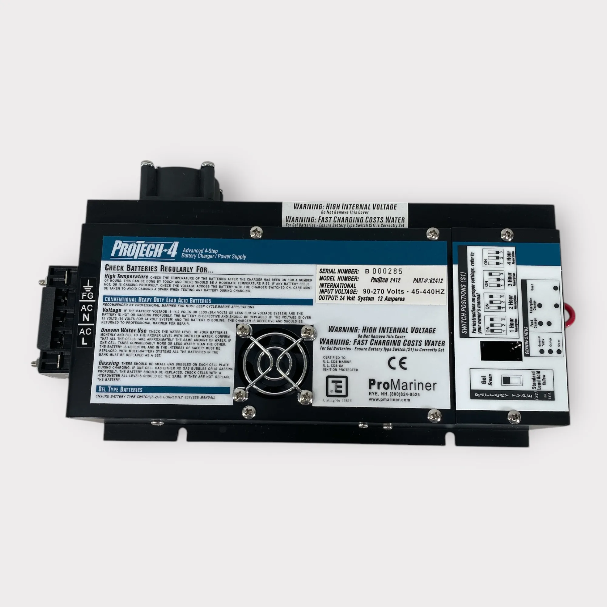 Professional Mariner 2412 ProTech 4 Advanced 4-Step Battery Charger/ Power Supply **New** - Max ...