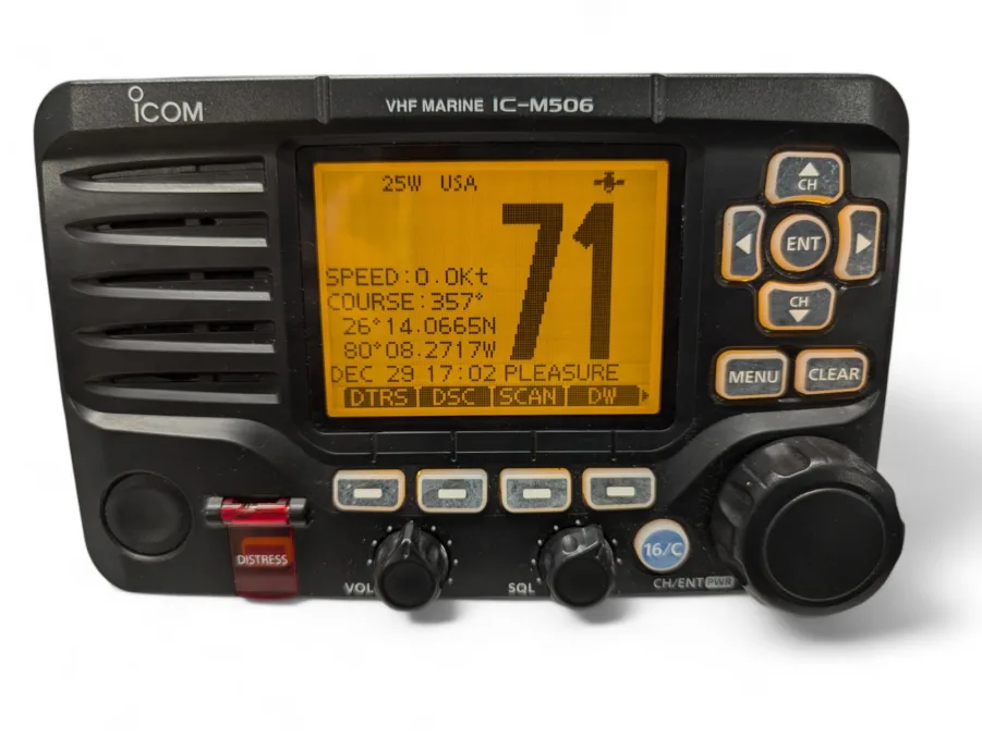 Icom IC-M506 Marine VHF Transceiver Rear Mounted Mic Port - Tested ...