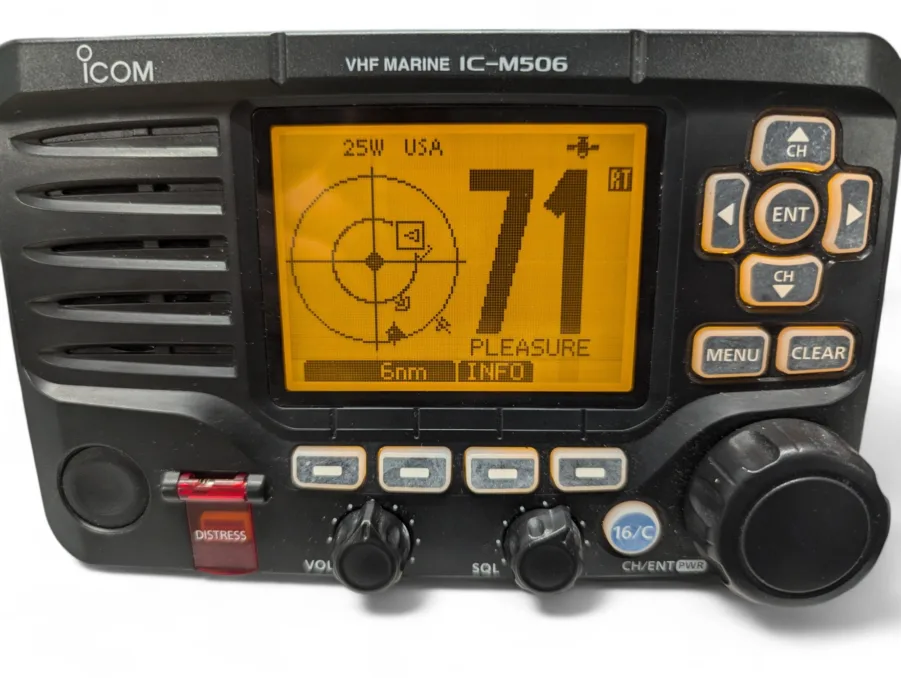 Icom IC-M506 Marine VHF Transceiver Rear Mounted Mic Port - Tested ...