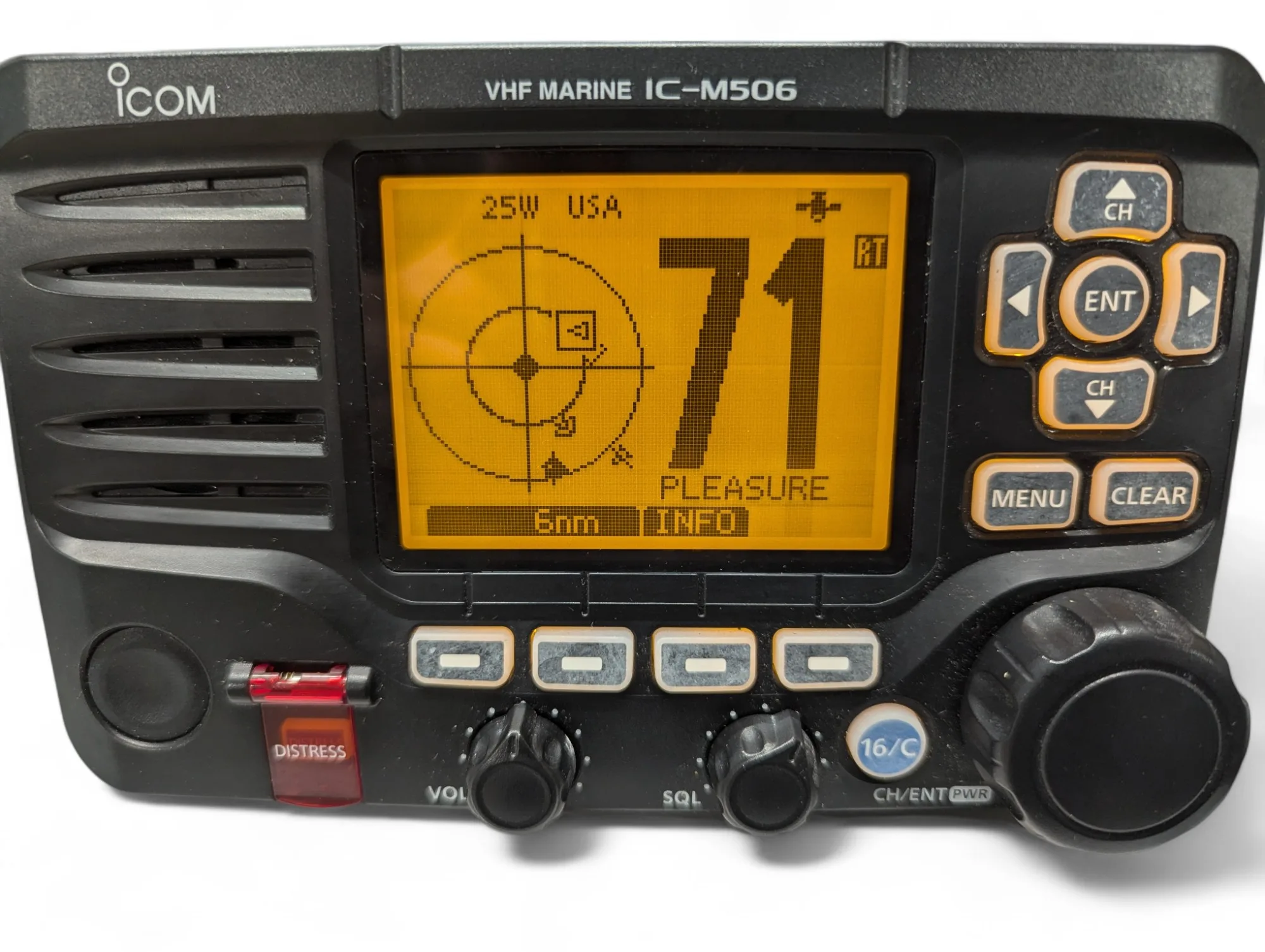 Icom IC-M506 Marine VHF Transceiver Rear Mounted Mic Port - Tested ...