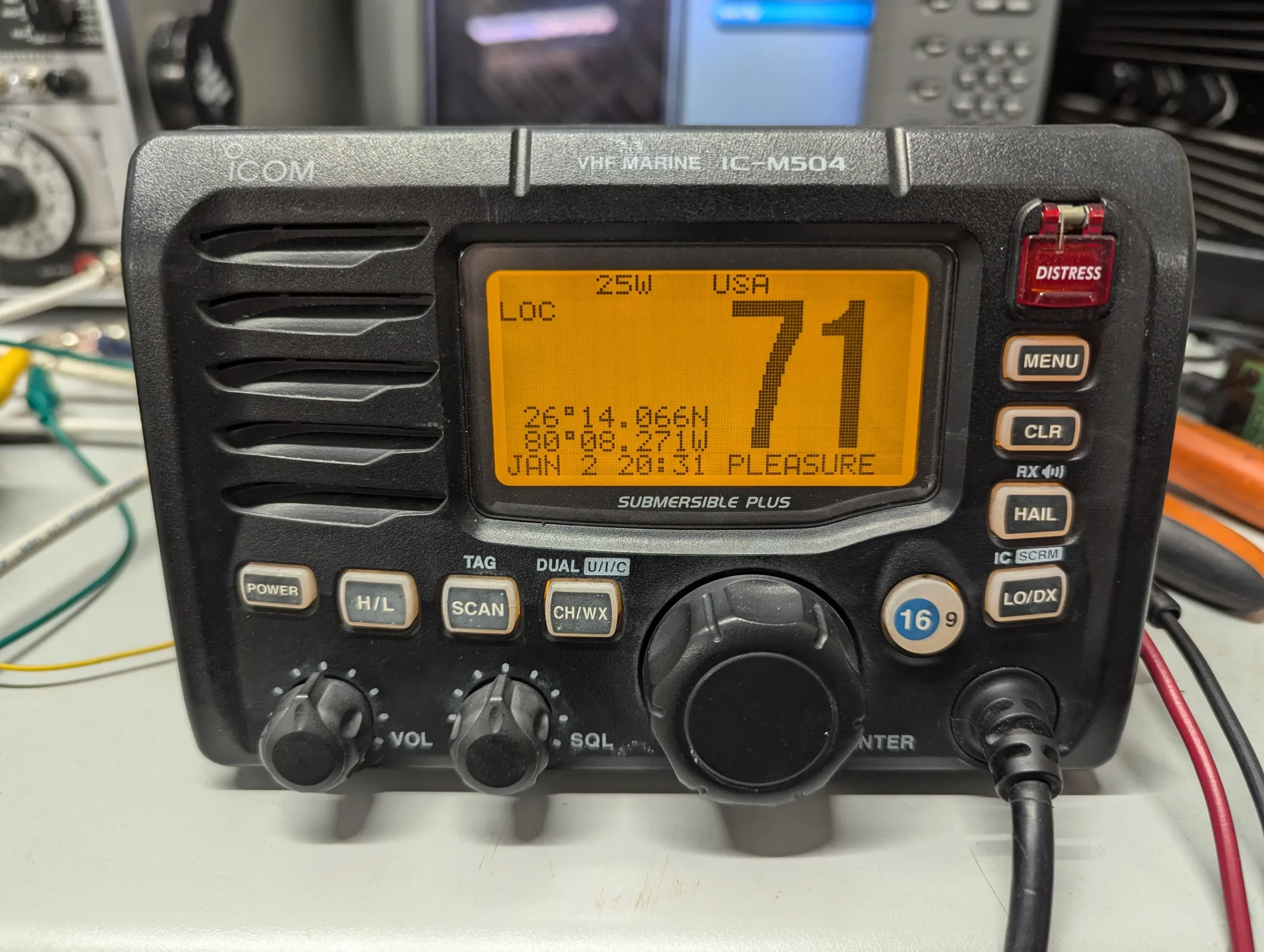 Icom IC-M504A Marine DSC VHF Transceiver With Attached Mic - Tested ...
