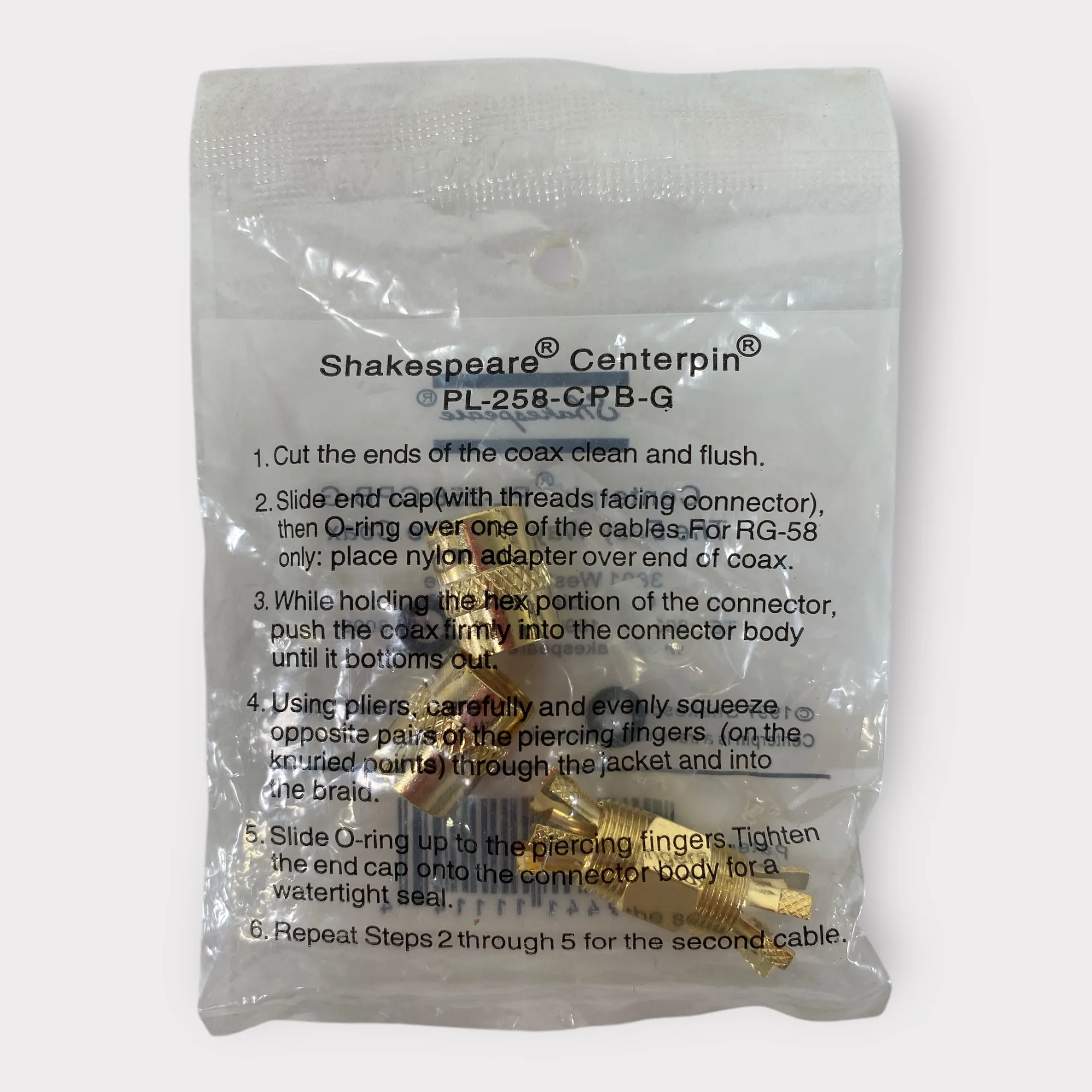 Shakespeare PL-258-CPB-G Centerpin Splice Connector For RG-8X Or RG58 ...