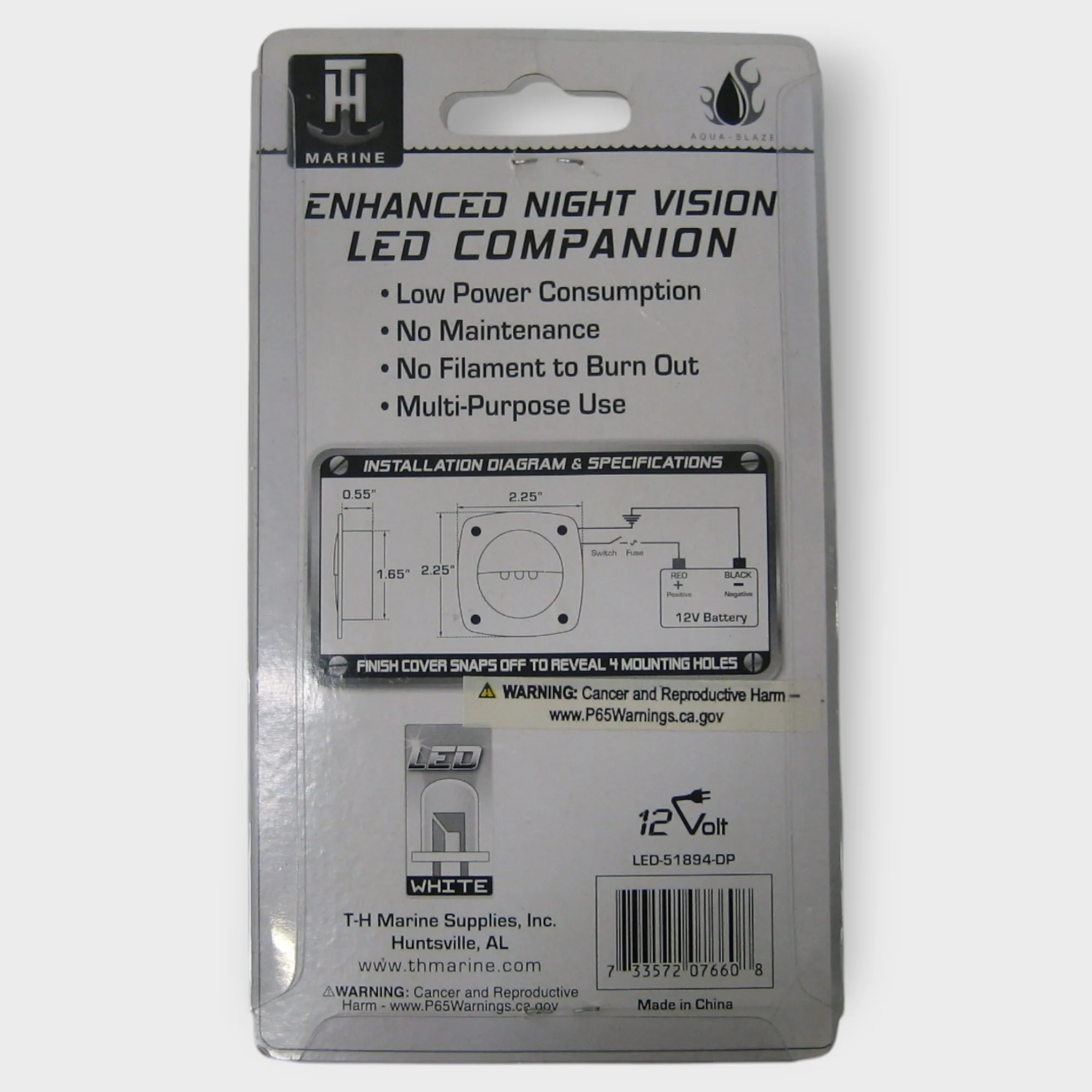 TH Marine LED-51894-DP Enhanced Night Vision LED Companion White 12V 2. ...
