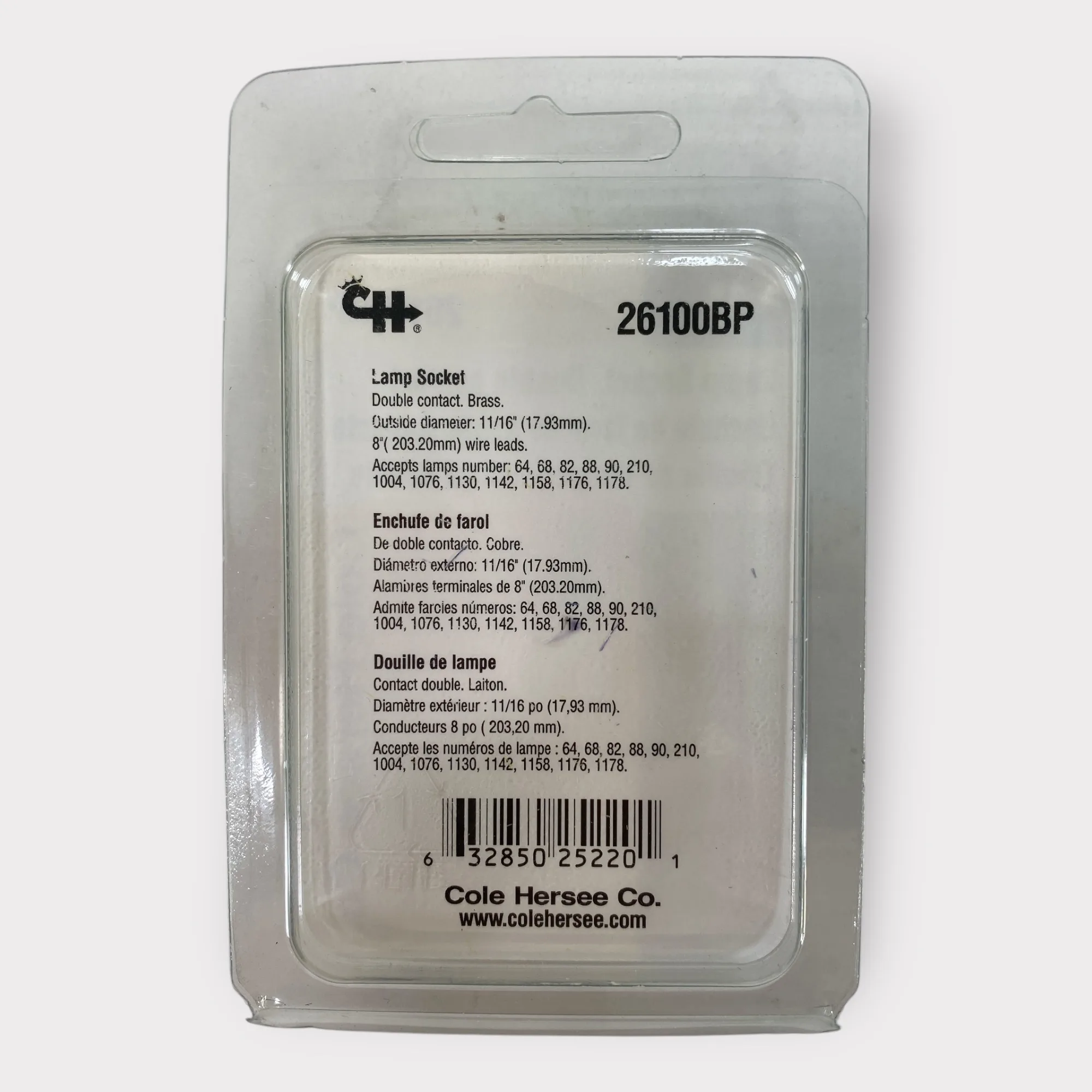 Cole Hersee 26100BP Double Contact Bayonet Base Brass Lamp Socket **New ...