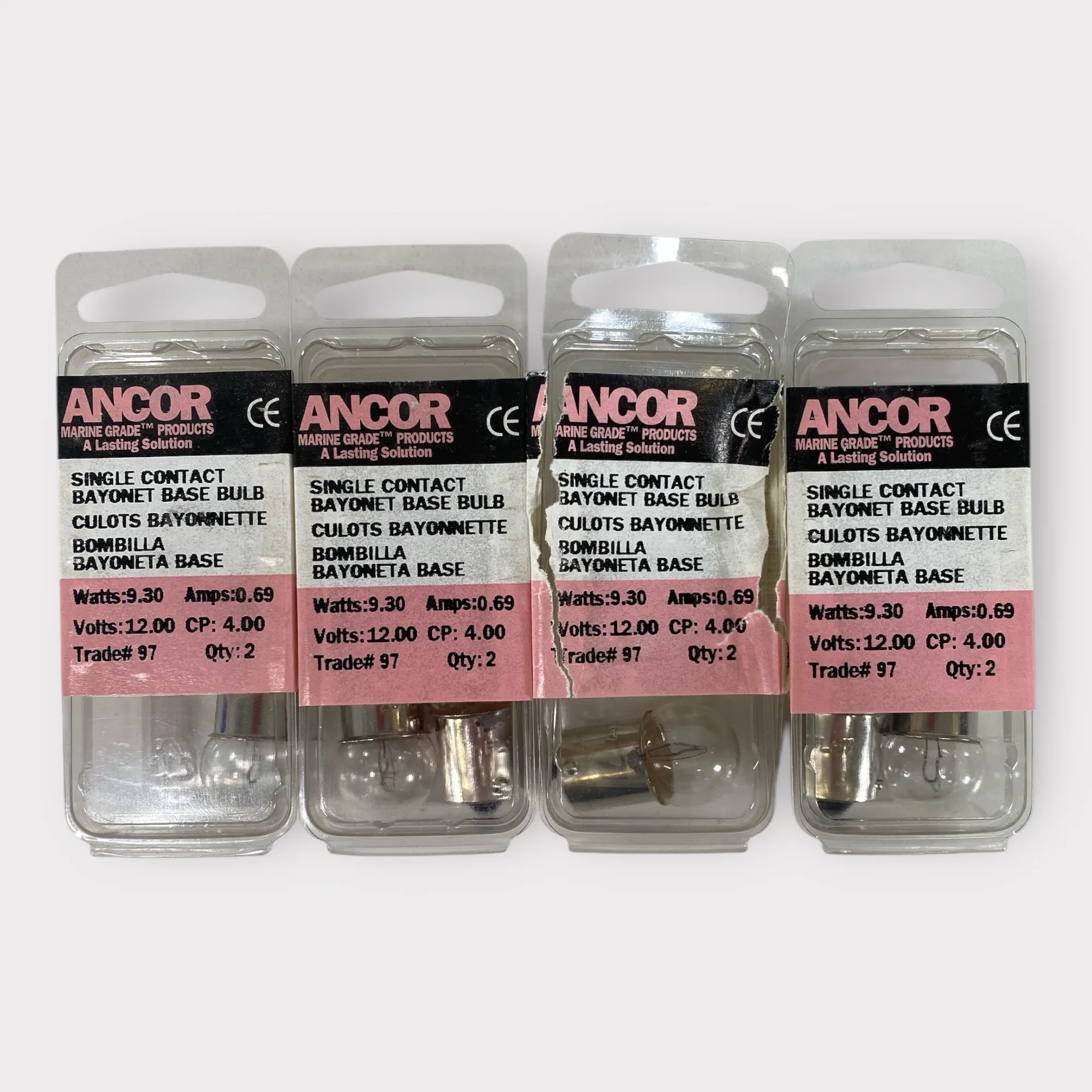 Ancor 520097 12V Single Contact Bayonet Base Bulb 9.3W / 0.69A - White ...