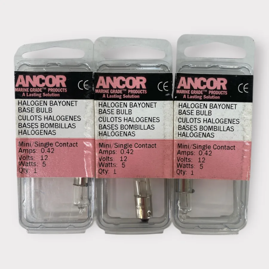 Ancor 529355 12V Mini/Single Contact Halogen Bayonet Base Bulb 5W / 0 ...