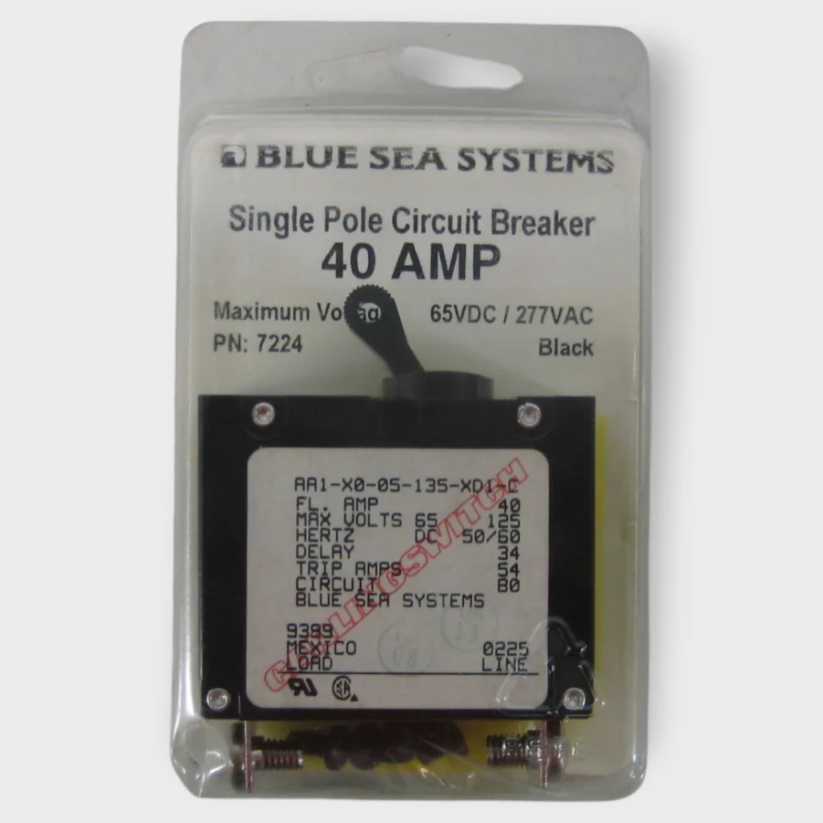 Blue Sea Systems 7224 Circuit Breaker 40 AMP AC/DC Magnetic Single Pole ...