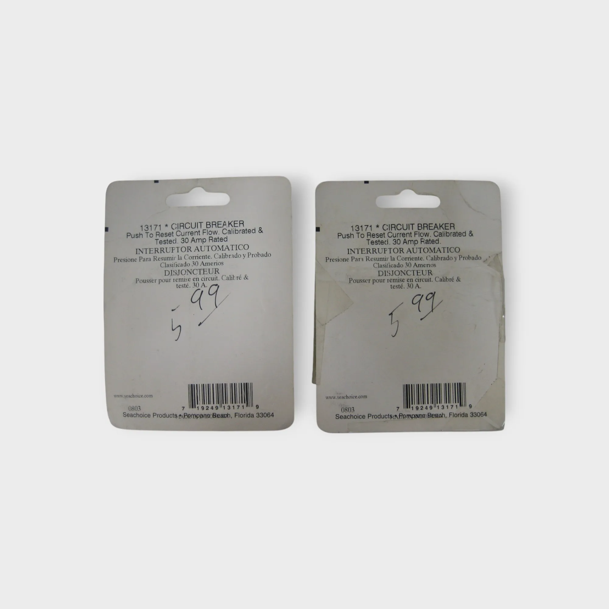 SeaChoice 13171 Marine 30 AMP Circuit Breaker Push To Reset Button QTY ...