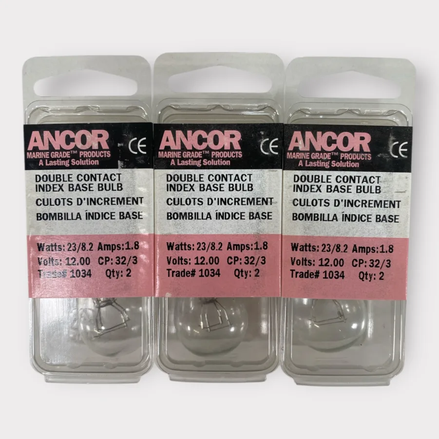 Ancor 521034 12V Double Contact Index Base Bulb 23W / 8.2W - White ...