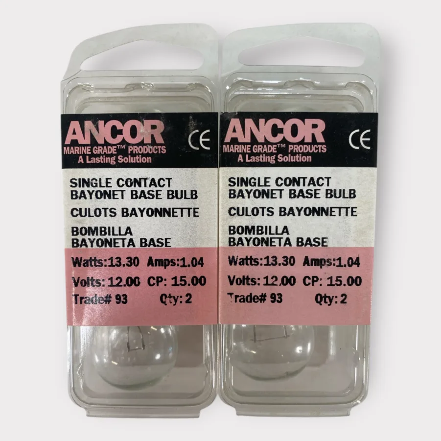 Ancor 520093 12V Single Contact Bayonet Base Bulb 13.3W / 1.04A - White ...