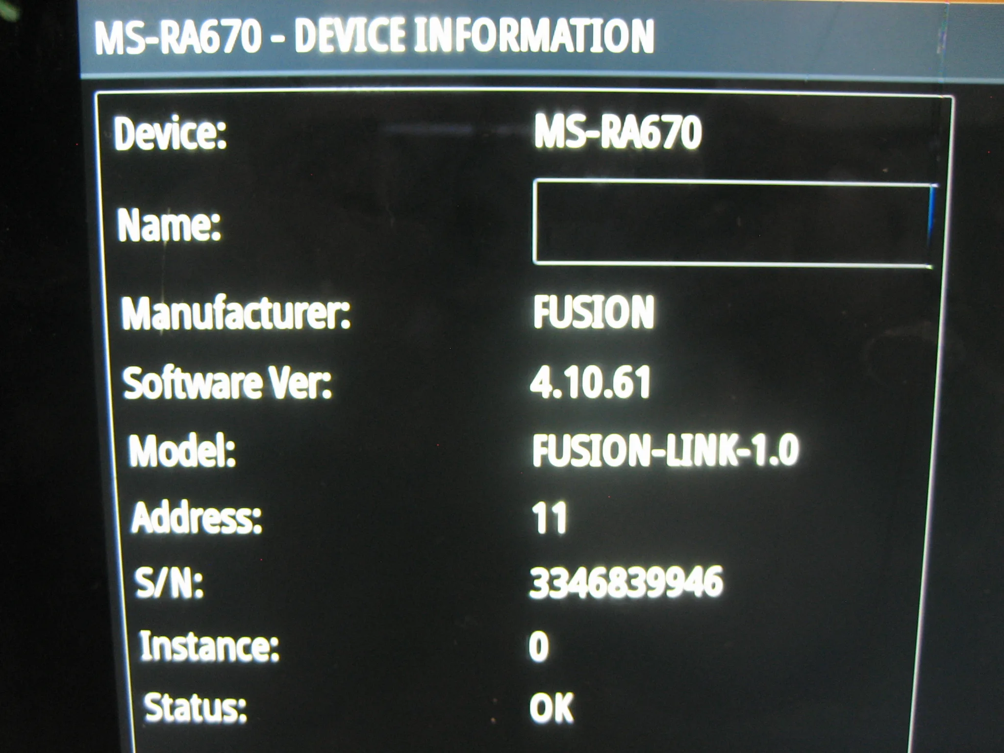 Fusion MS-RA670 Apollo Series Marine Digital Media receiver New-Old ...