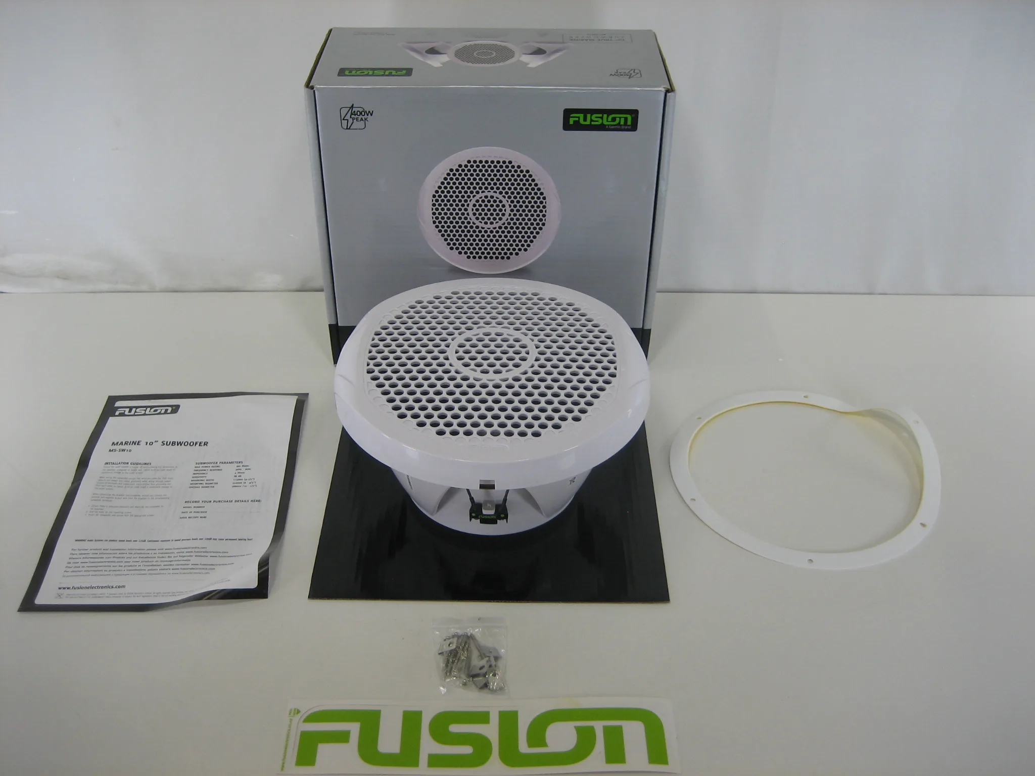 Fusion MS-SW10 10" 4-Ohm Marine Free-Air Subwoofer (White) New-Old ...