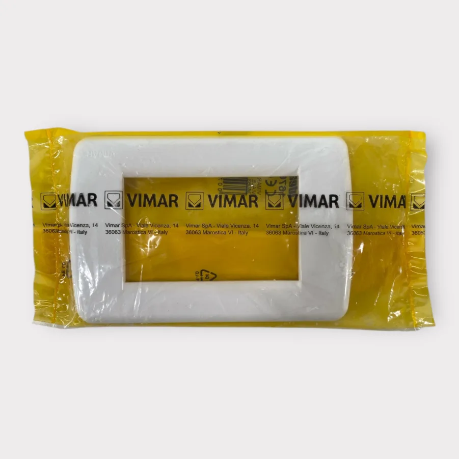 Vimar Idea 16763.01 Thermoplastic Round Cover Plate 3-Module - Bright White **New** - Max Marine ...