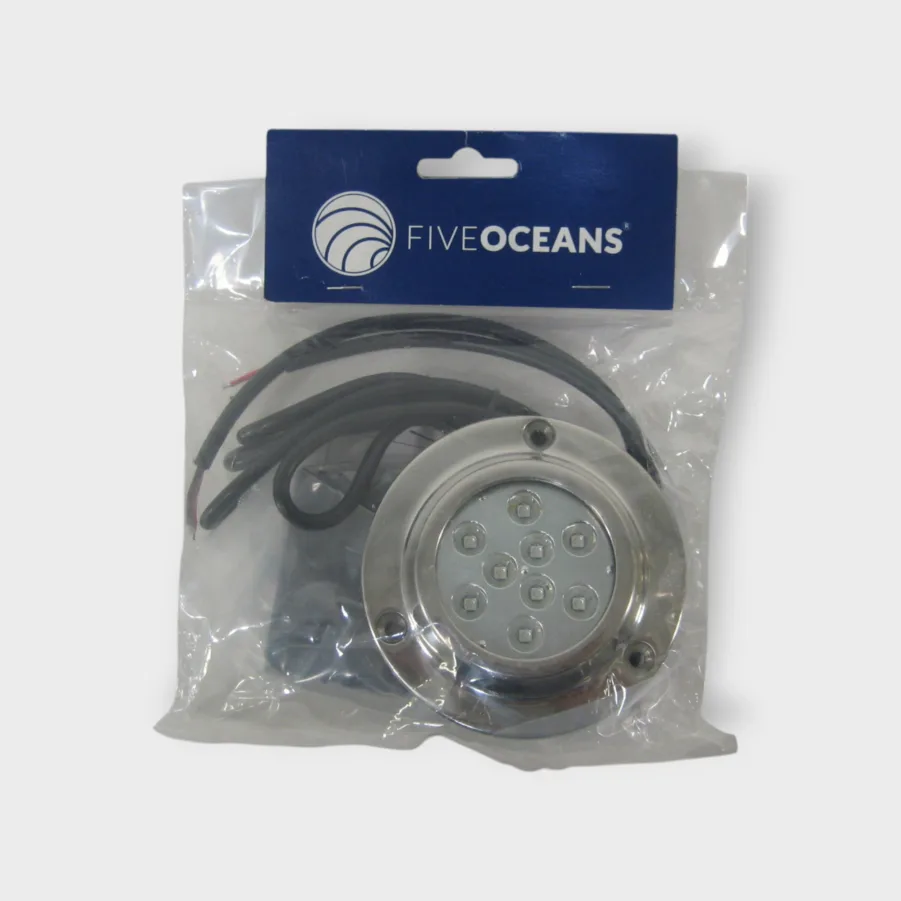 Five Oceans FO4005 Stainless Steel Underwater Light Blue LED Round 10 ...