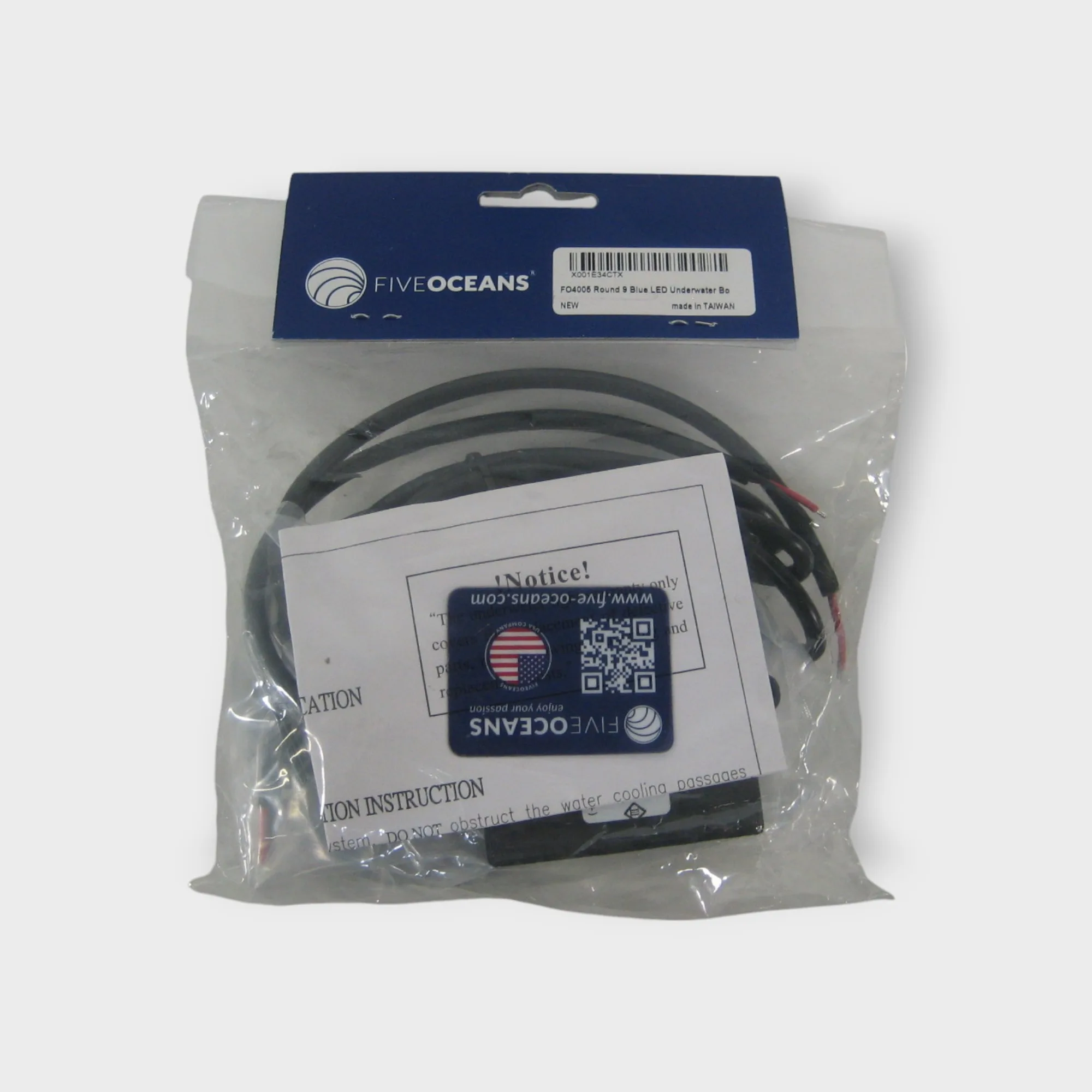 Five Oceans FO4005 Stainless Steel Underwater Light Blue LED Round 10 ...
