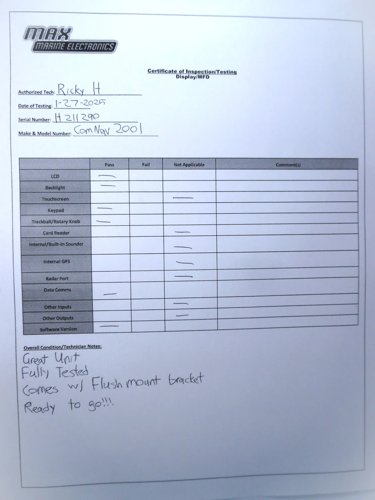 ComNav Marine Autopilot Control Head 2001 Tested Great Cond. - Max ...