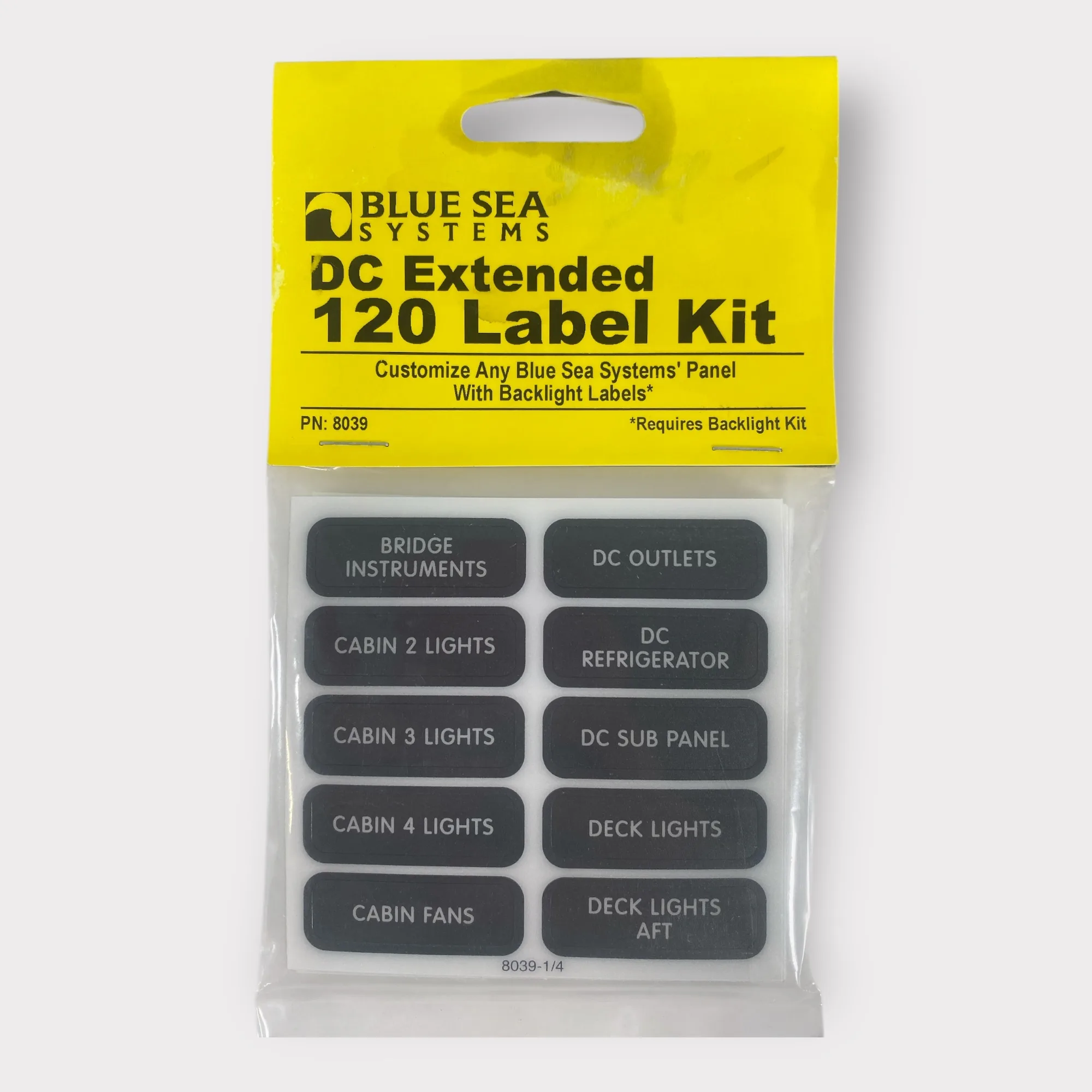 Blue Sea Systems 8039 Extended DC Panel Label Set - 120 Labels **New ...