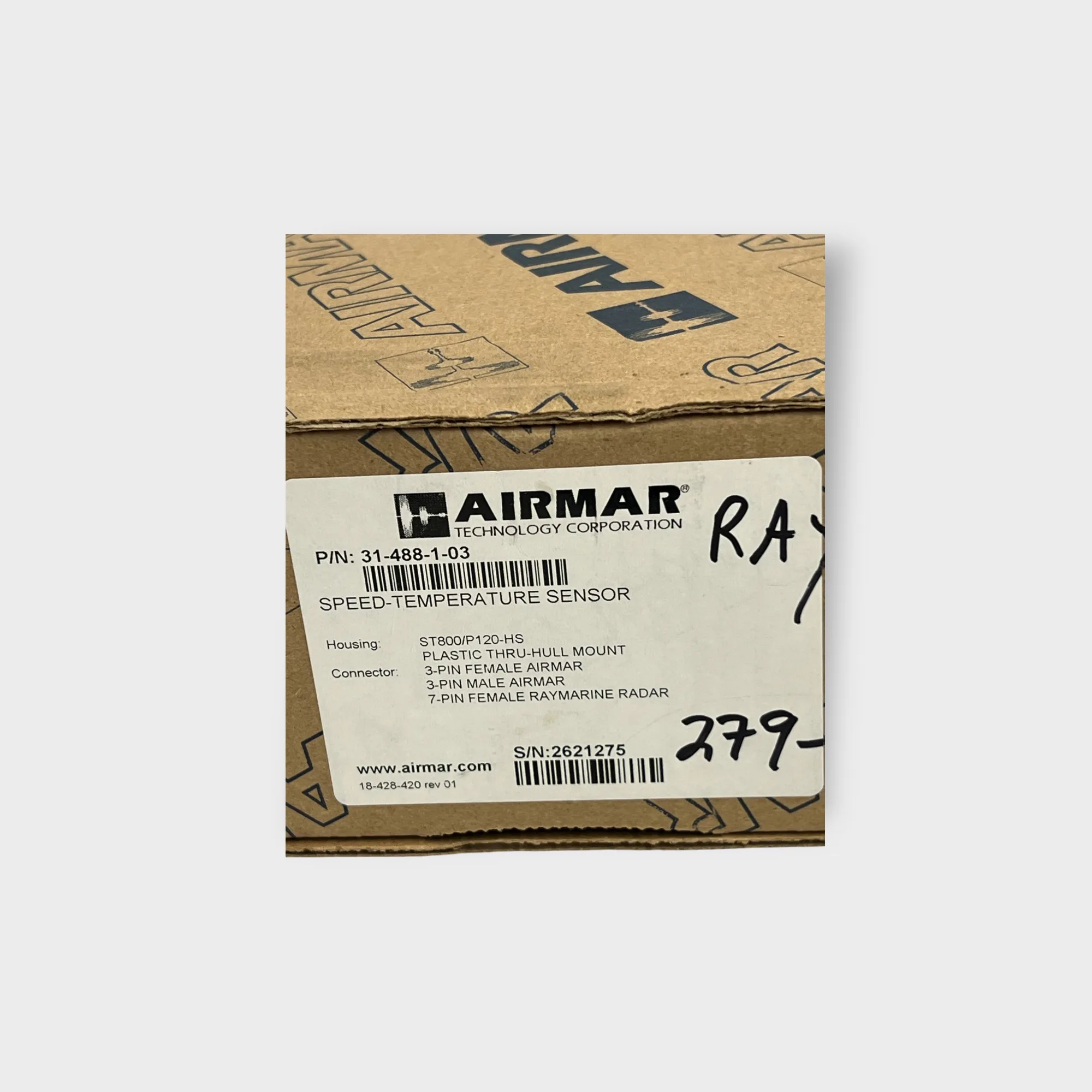 Airmar Raymarine ST800-P-RAY Thru-Hull Speed/Temp Transducer f/DSM300 ...