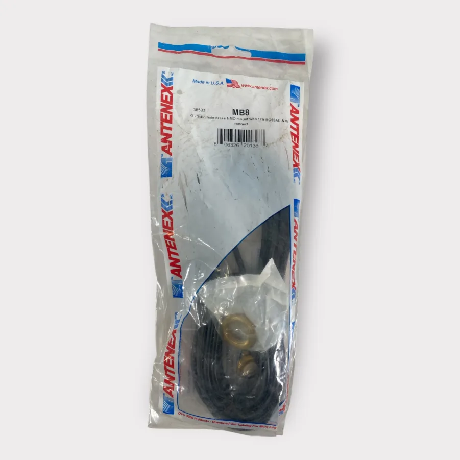 Antenex MB8 3/4" NMO Mount W/ 17ft RG58A/U Cable - No Connector **New ...