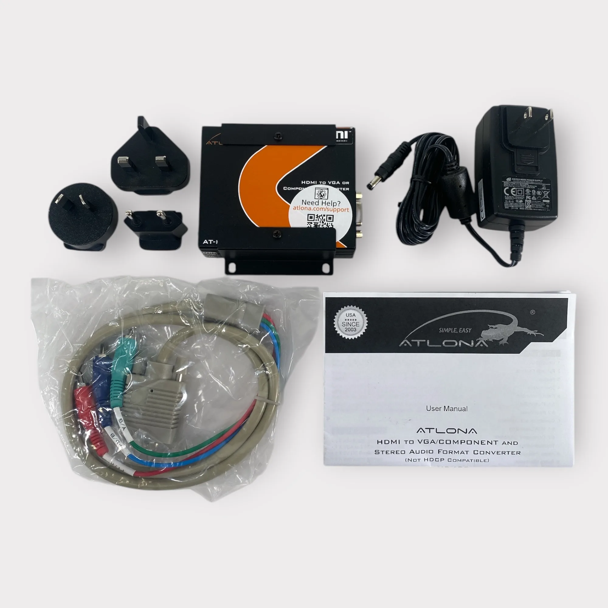 Atlona AT-HD420 HDMI To VGA/Component & Stereo Audio Format Converter ...