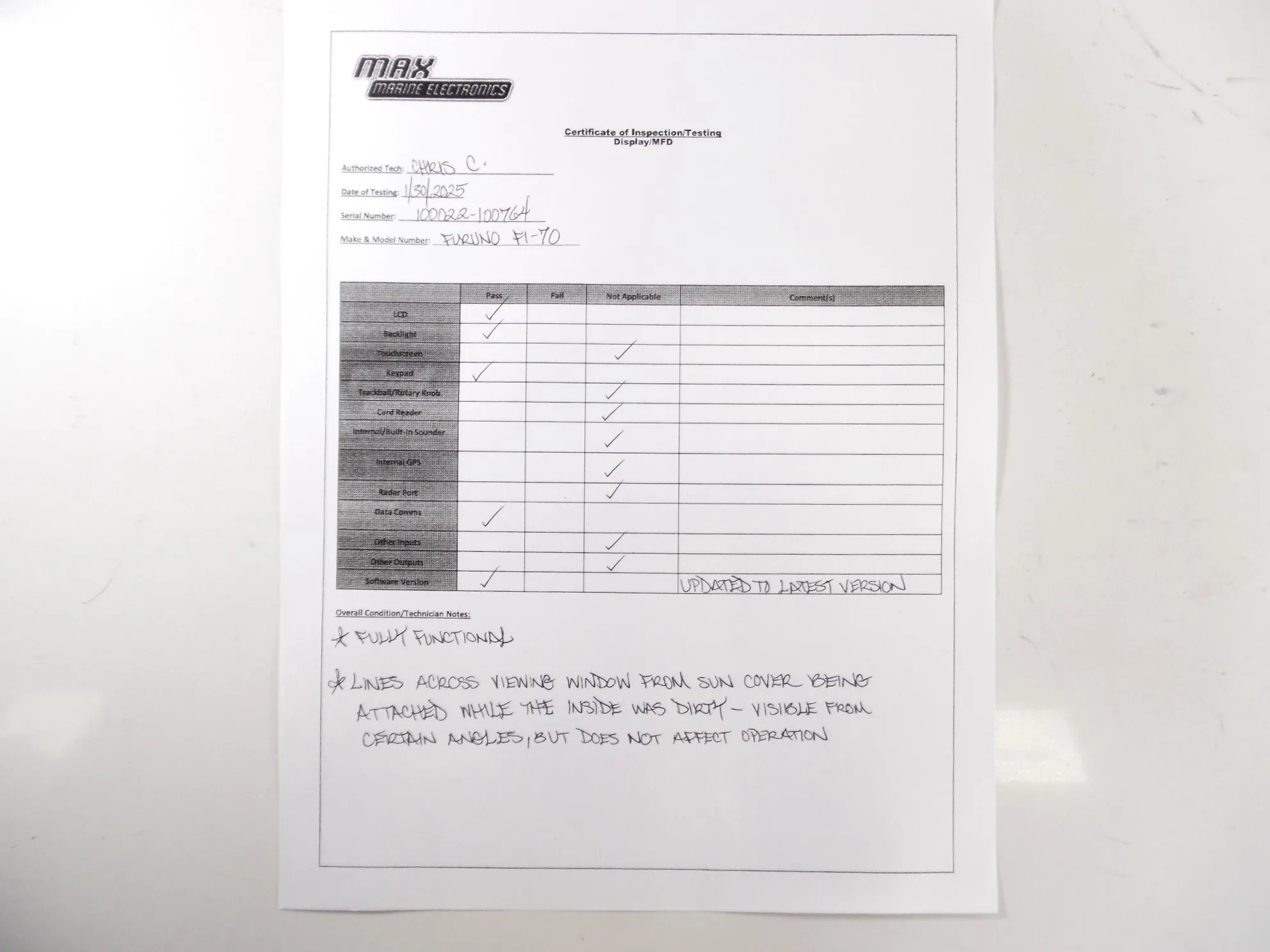 Furuno FI-70 Color LCD N2K Instrument *Tested/Updated* SEE DESCRIP ...