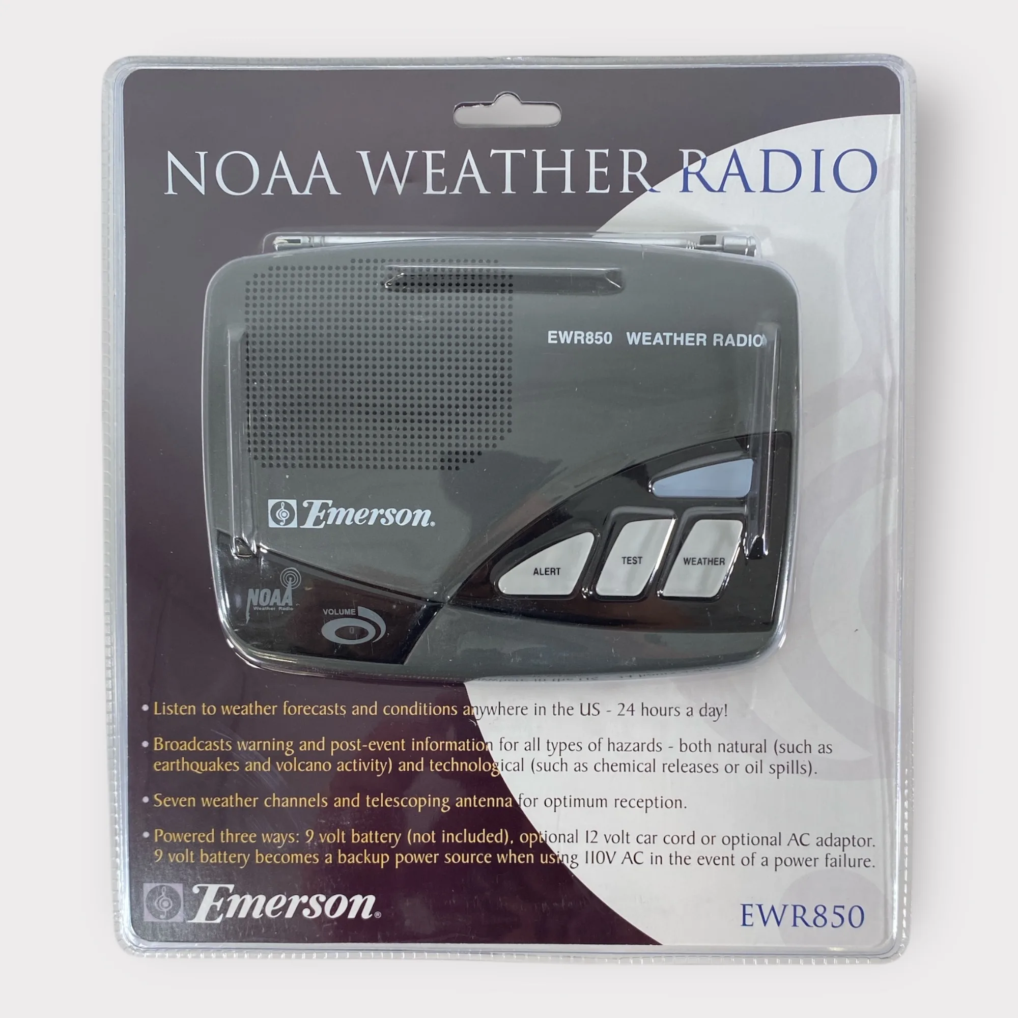 Emerson EWR850 NOAA Weather Radio Sealed NEW - Max Marine Electronics