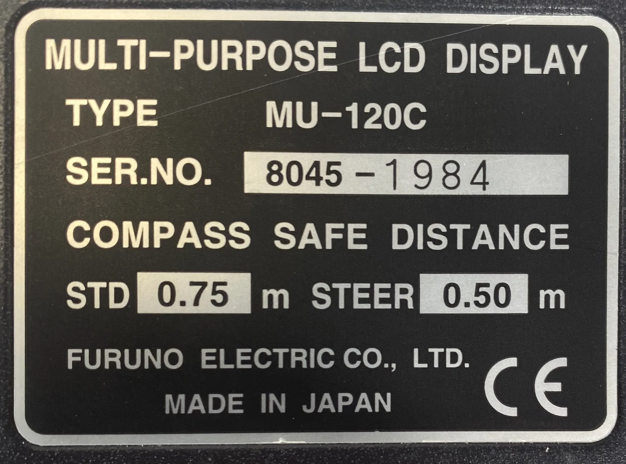 Furuno MU-120C 12″ Marine Monitor –Dark Grey *MME REFURBISHED* - Max Marine Electronics