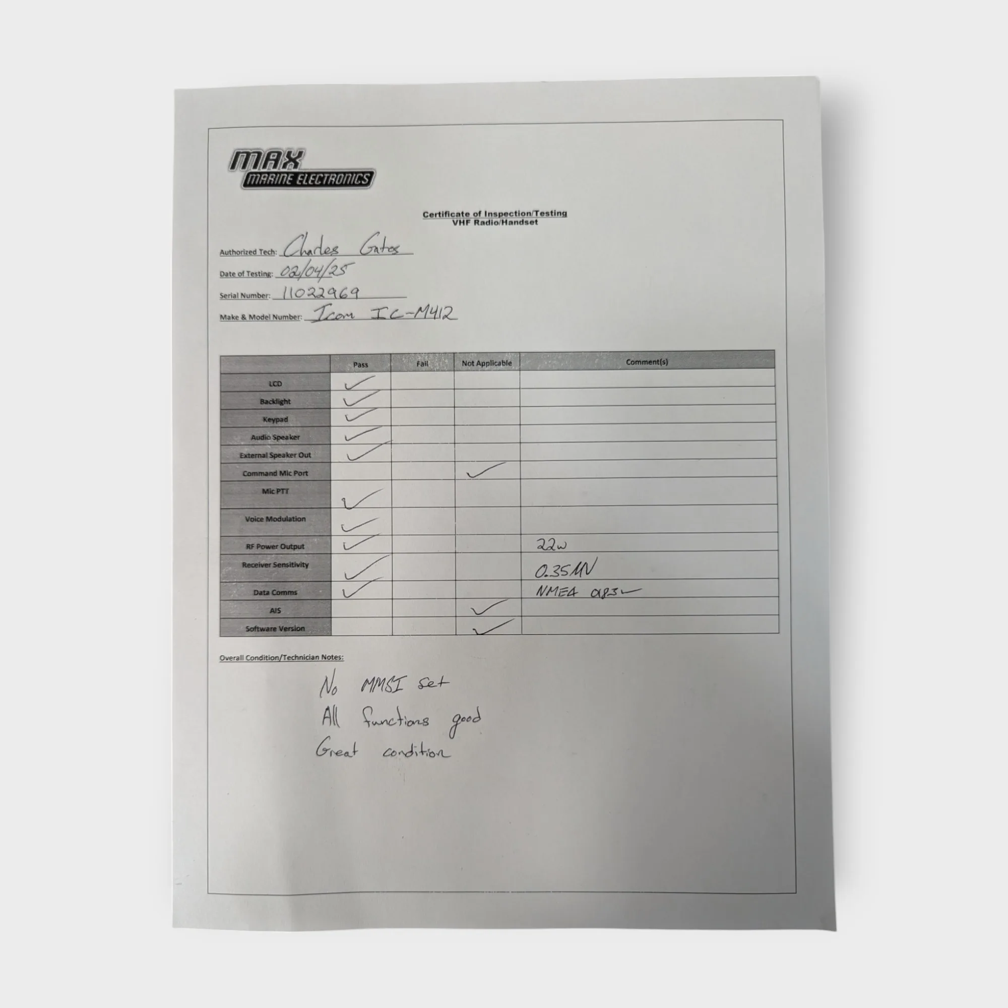 Icom IC-M412 Compact Marine VHF DSC Radio - *Tested* - Max Marine ...