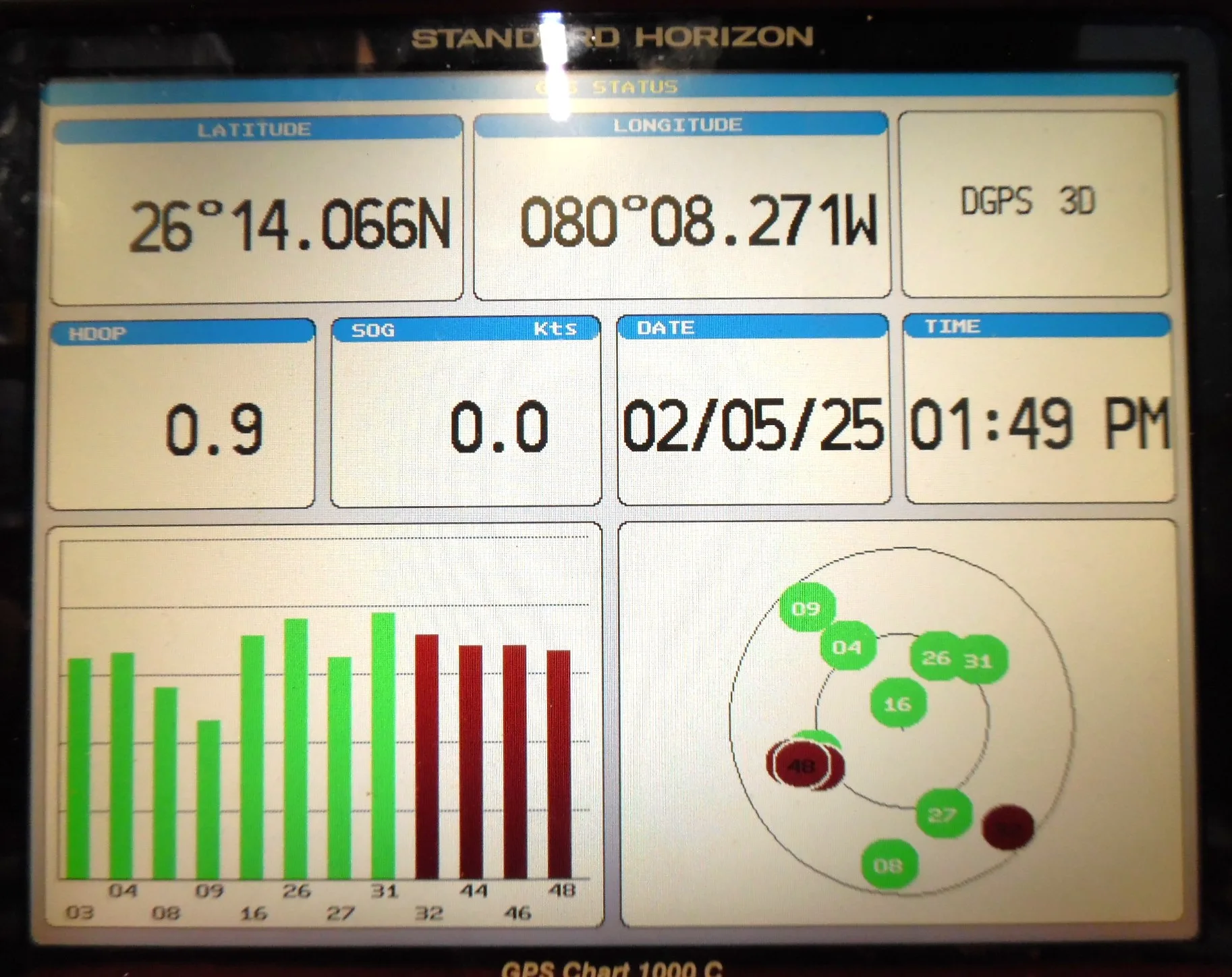 Standard Horizon GPS Chart CP1000c Chartplotter W/FF520 P58 Triducer ...