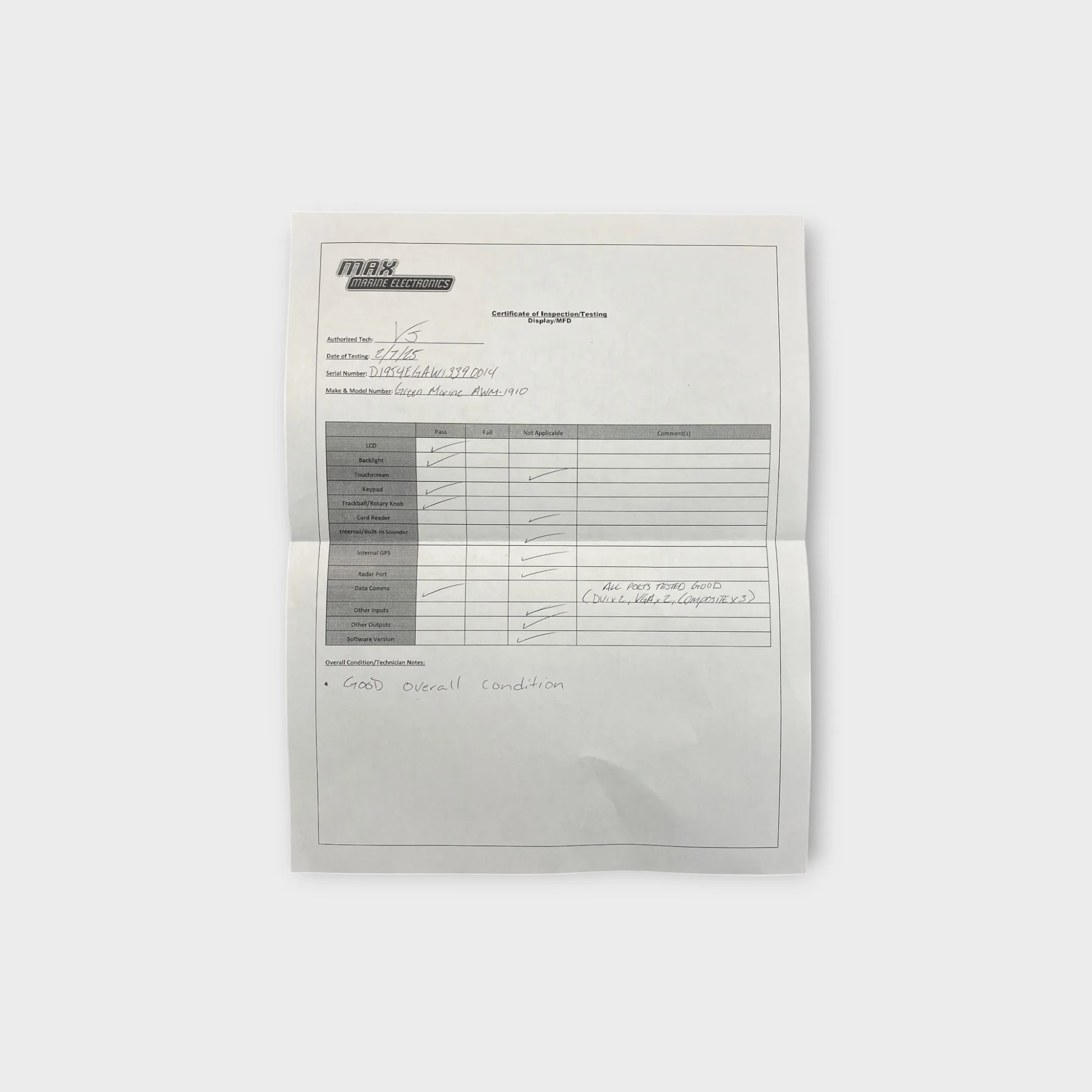 Green Marine AWM-1910 19" IP65 Sunlight Readable Marine Display *Good ...