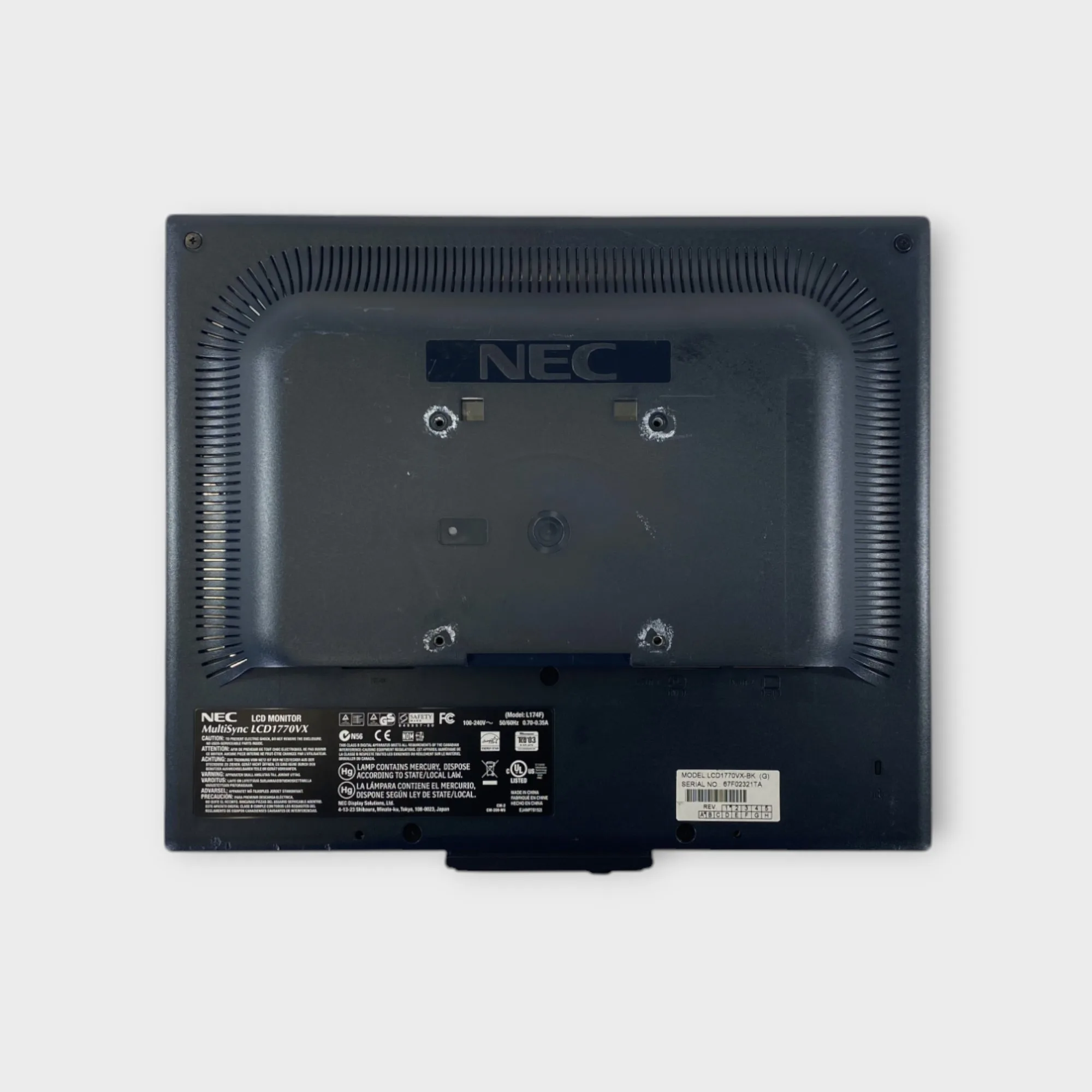 NEC MultiSync LCD1770VX 17" Display Monitor *Good!* - Max Marine ...