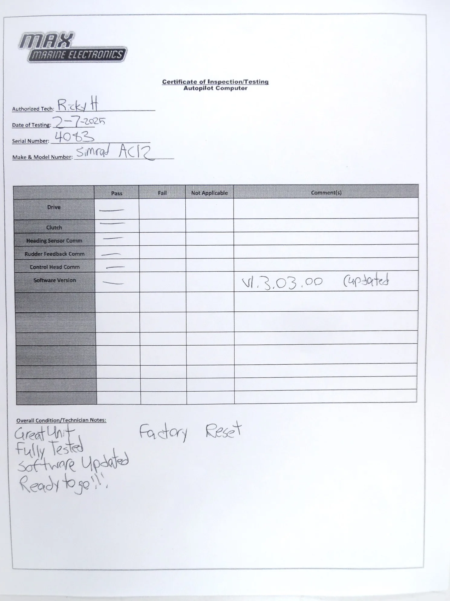 Simrad AC12 Autopilot Computer 22089841 For AP24/AP28 TESTED GOOD - Max ...