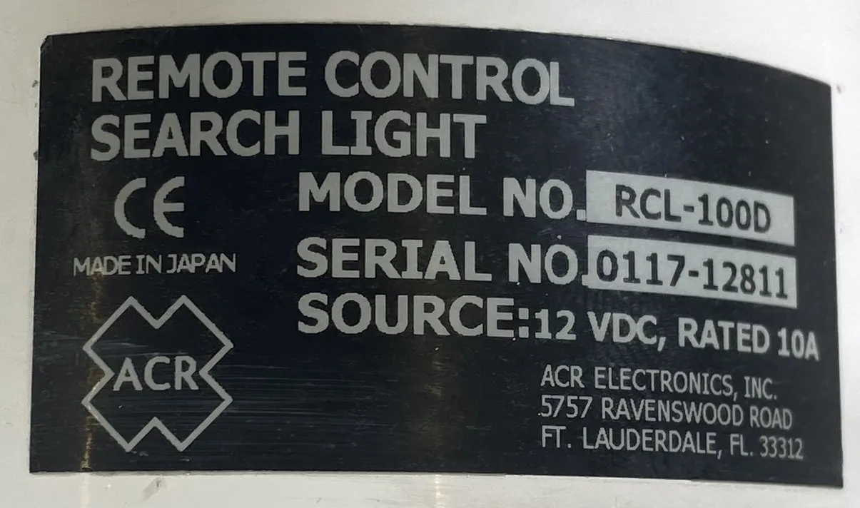 ACR RCL-100D 12v Remote Control Search Light + Point Pad *BENCH TESTED ...