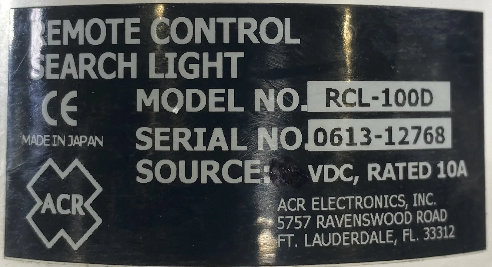 ACR RCL-100D Remote Control Search Light & Point Pad 24v *New Bulbs ...