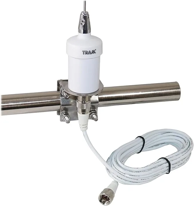 Tram 1603 38" VHF Marine Stainless-Steel Side/Mast/Rail Mount Antenna ...