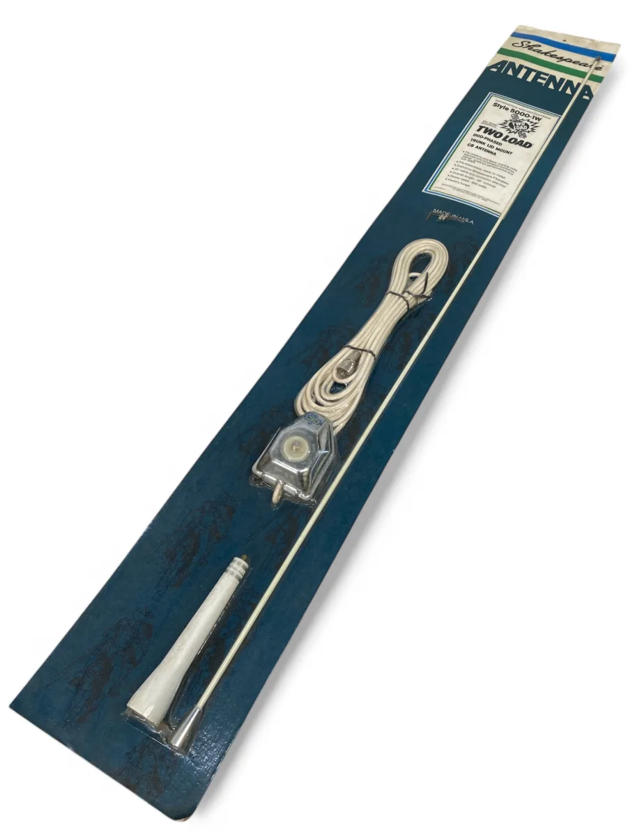 Shakespeare 5000-1W Two Load Duo-Phased Trunk Lid Mount CB Antenna - White **New** - Max Marine ...