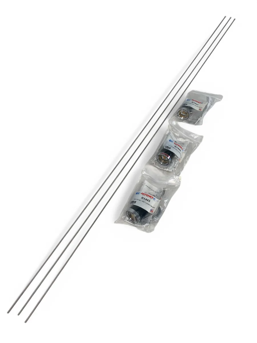 Antenex B1443 49" Base Loaded VHF 144-174 MHz NMO Mount Antenna - 3dB ...