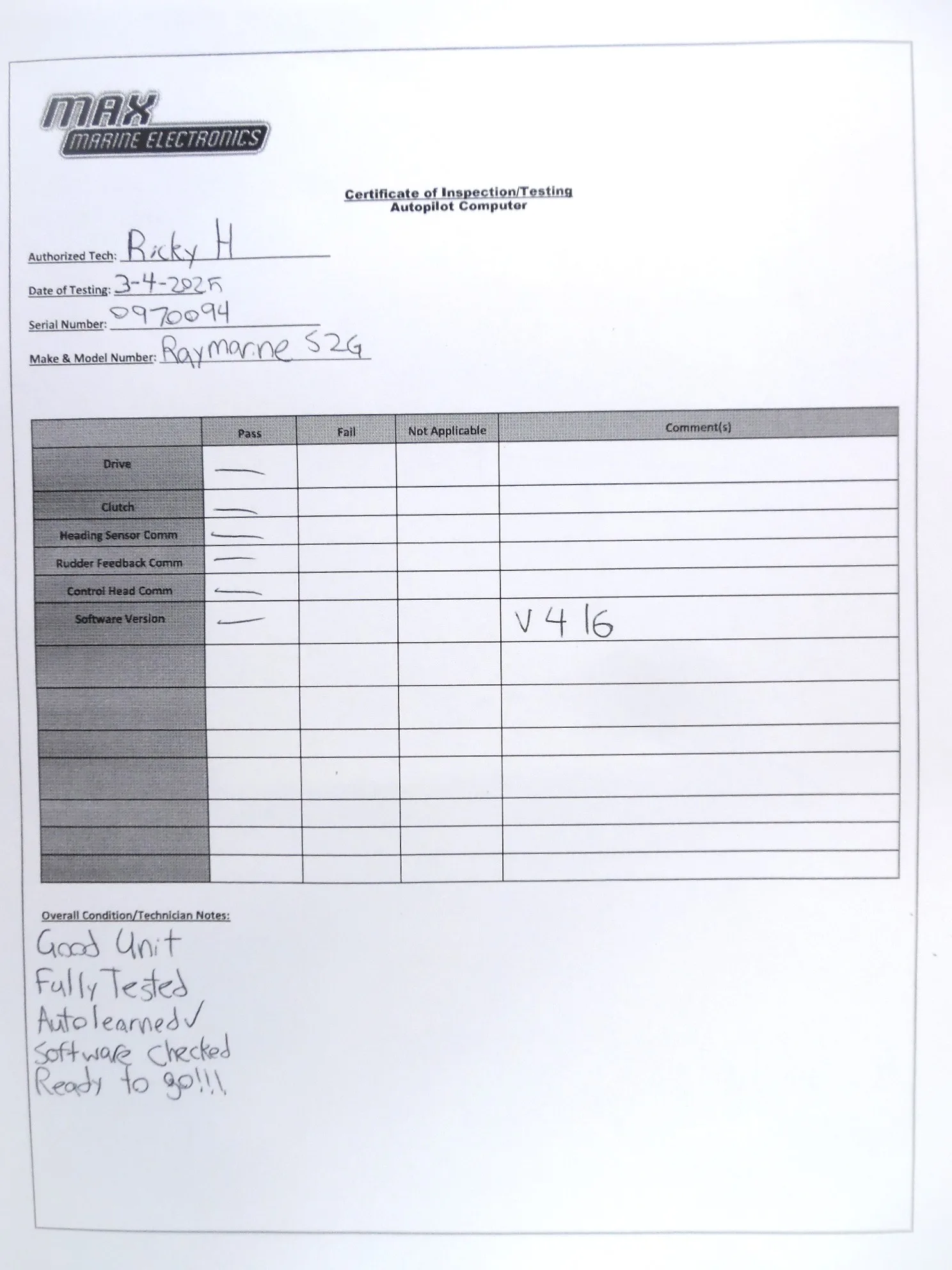 Raymarine Smartpilot S2G AST Autopilot Processor E12091 Tested - Max ...