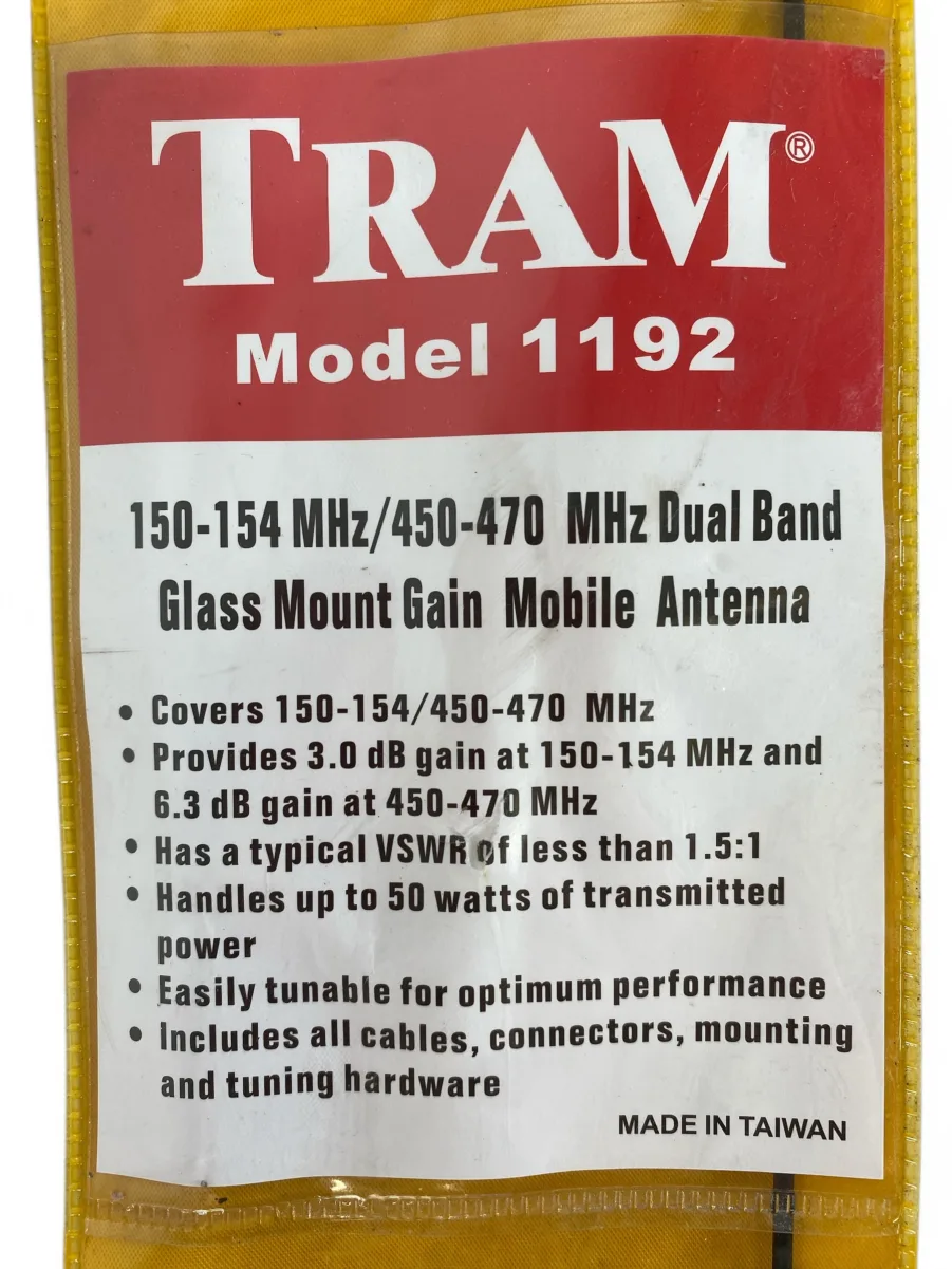 Tram 1192 28" Dual-Band VHF/UHF Land Mobile Glass Mount Antenna - 3dB/6 ...